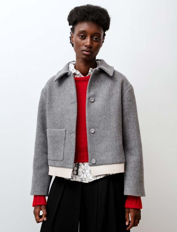 Sara Lanzi Cropped Jacket - Grey | Garmentory