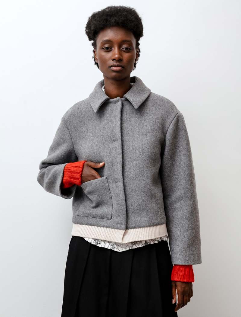 Sara Lanzi Cropped Jacket - Grey | Garmentory