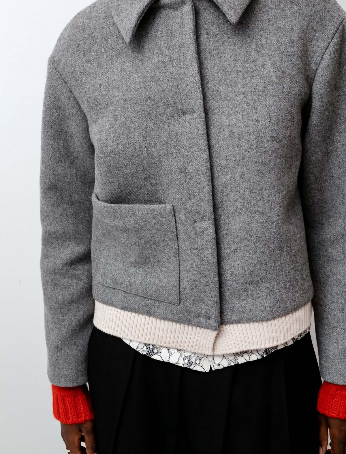 Sara Lanzi Cropped Jacket - Grey | Garmentory