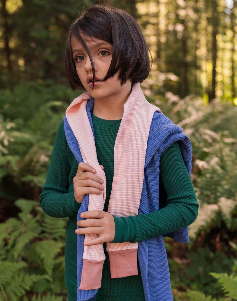 Kids Noble Organic Waffle Set - Pine | Garmentory