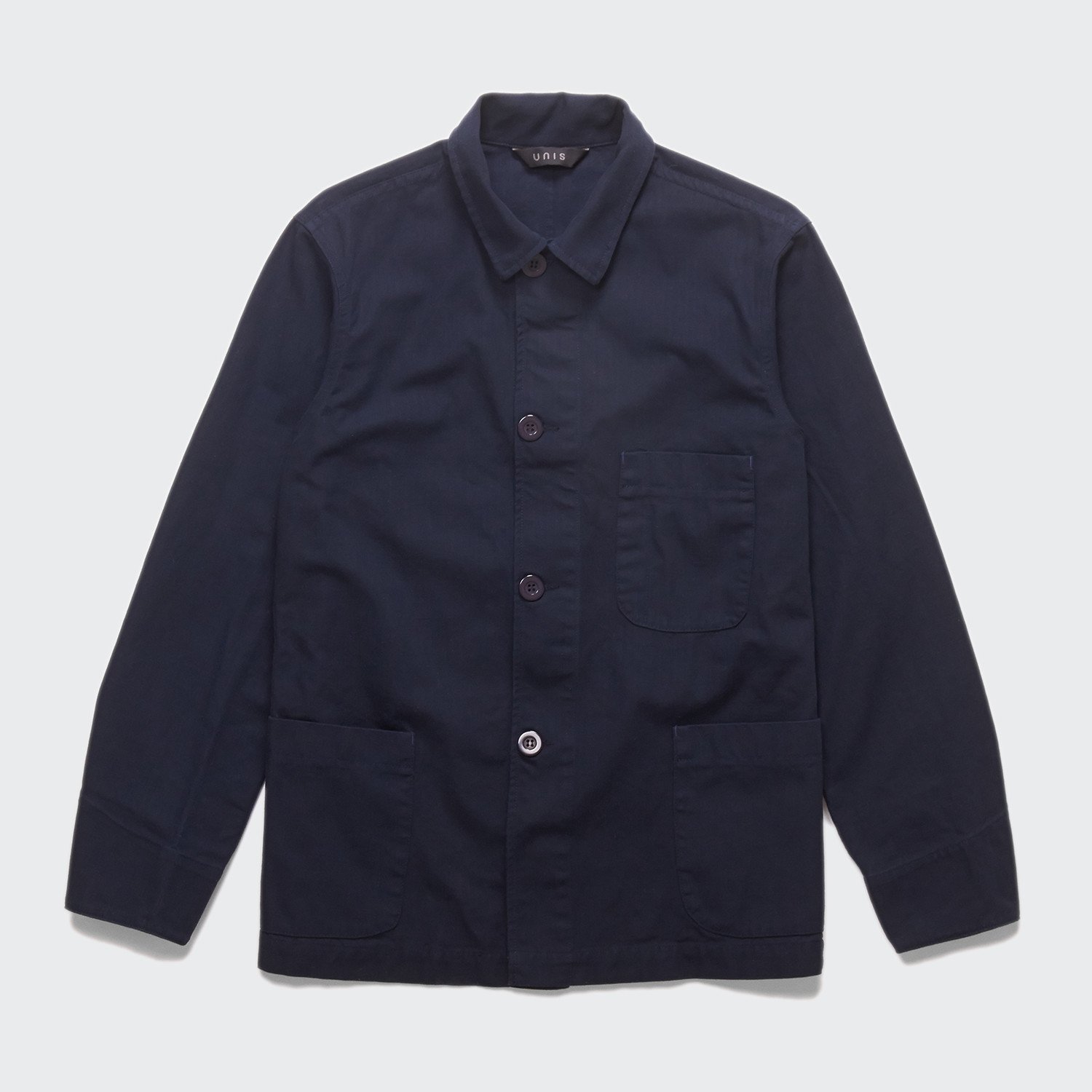 Unis Chore Coat - Navy Herringbone | Garmentory