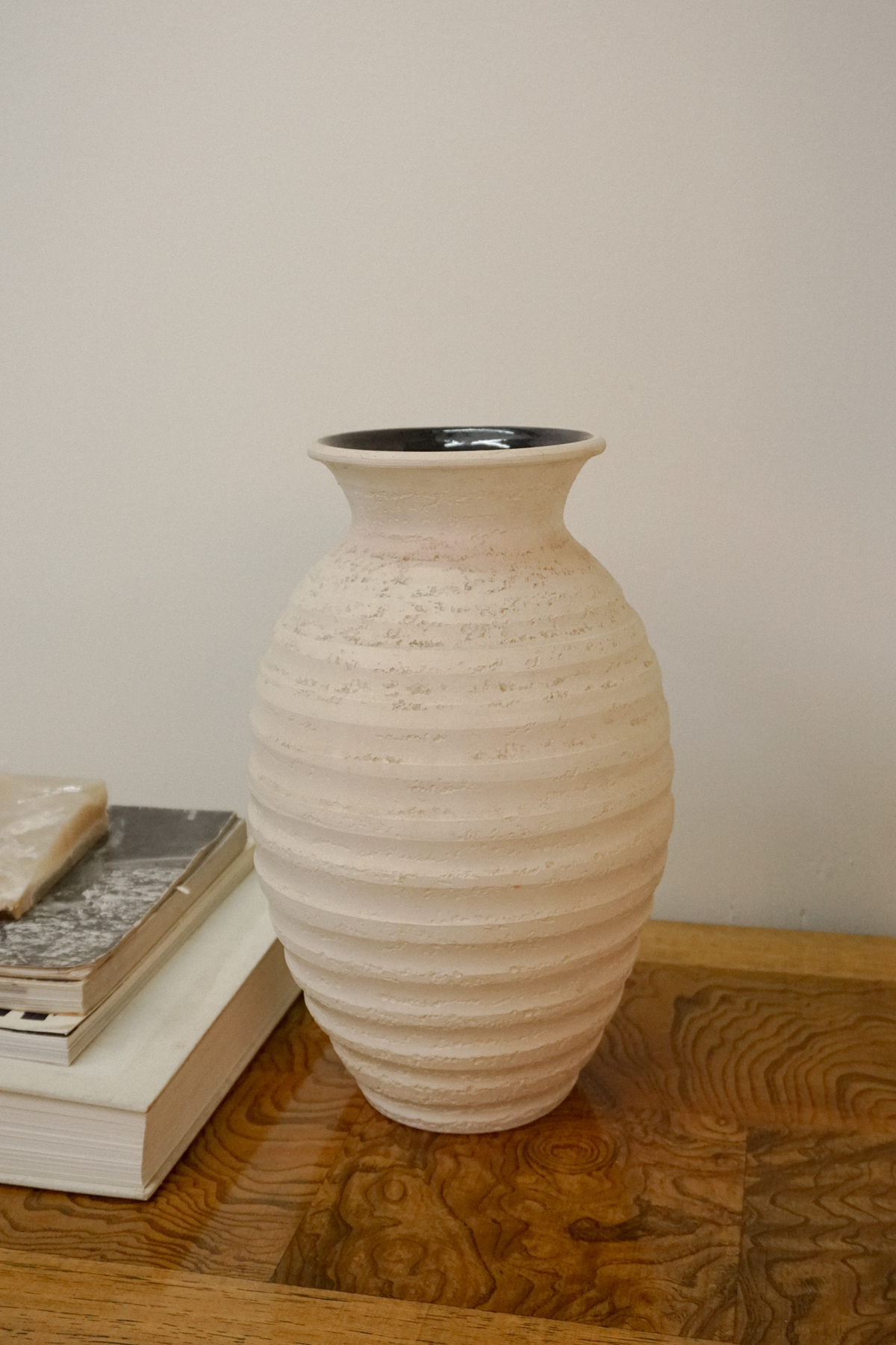 Vintage Leigh Collective Ceramic Ridge Vase - Cream | Garmentory