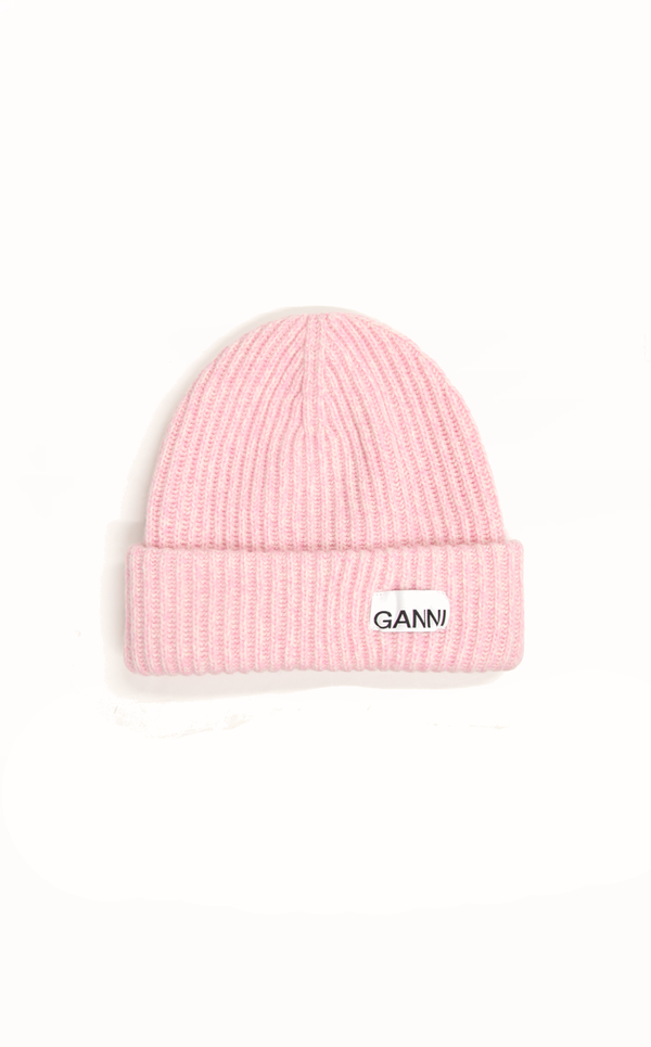 Ganni Rib Knit Beanie - Lilac | Garmentory