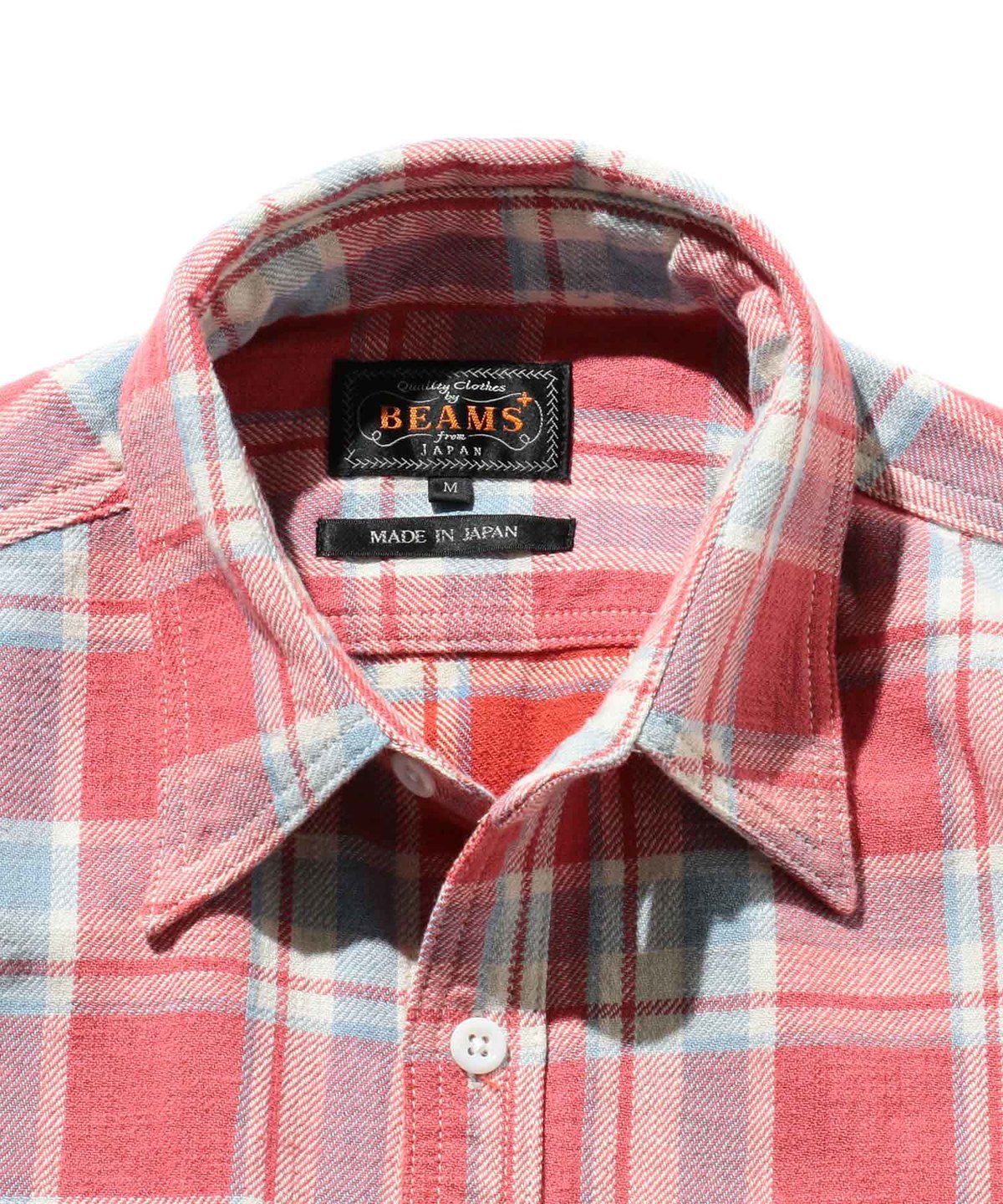 Beams Plus WORK Check Bleach Shirt - RED | Garmentory