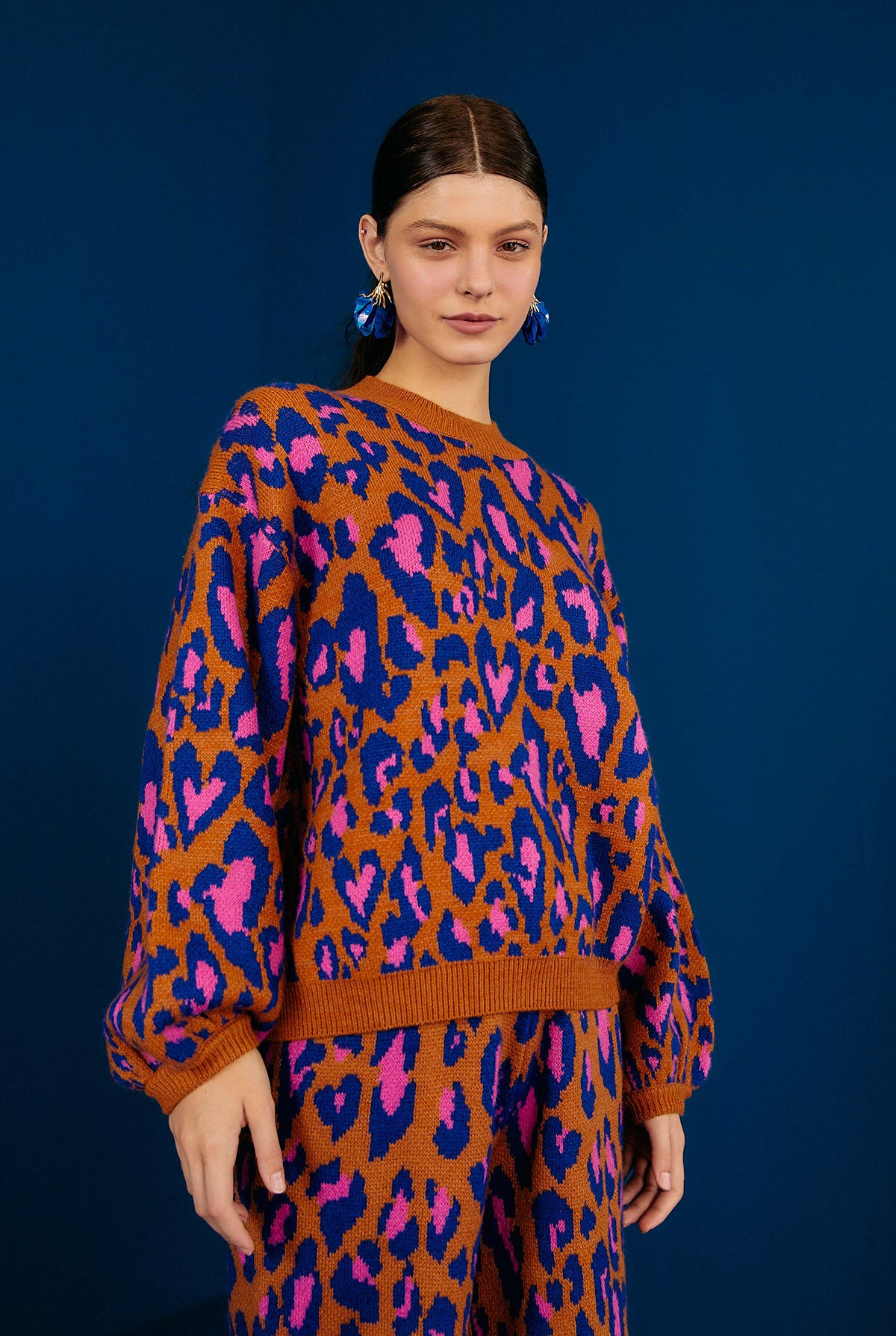 Farm Rio Leopard Pop Caramel Sweater - Multi | Garmentory