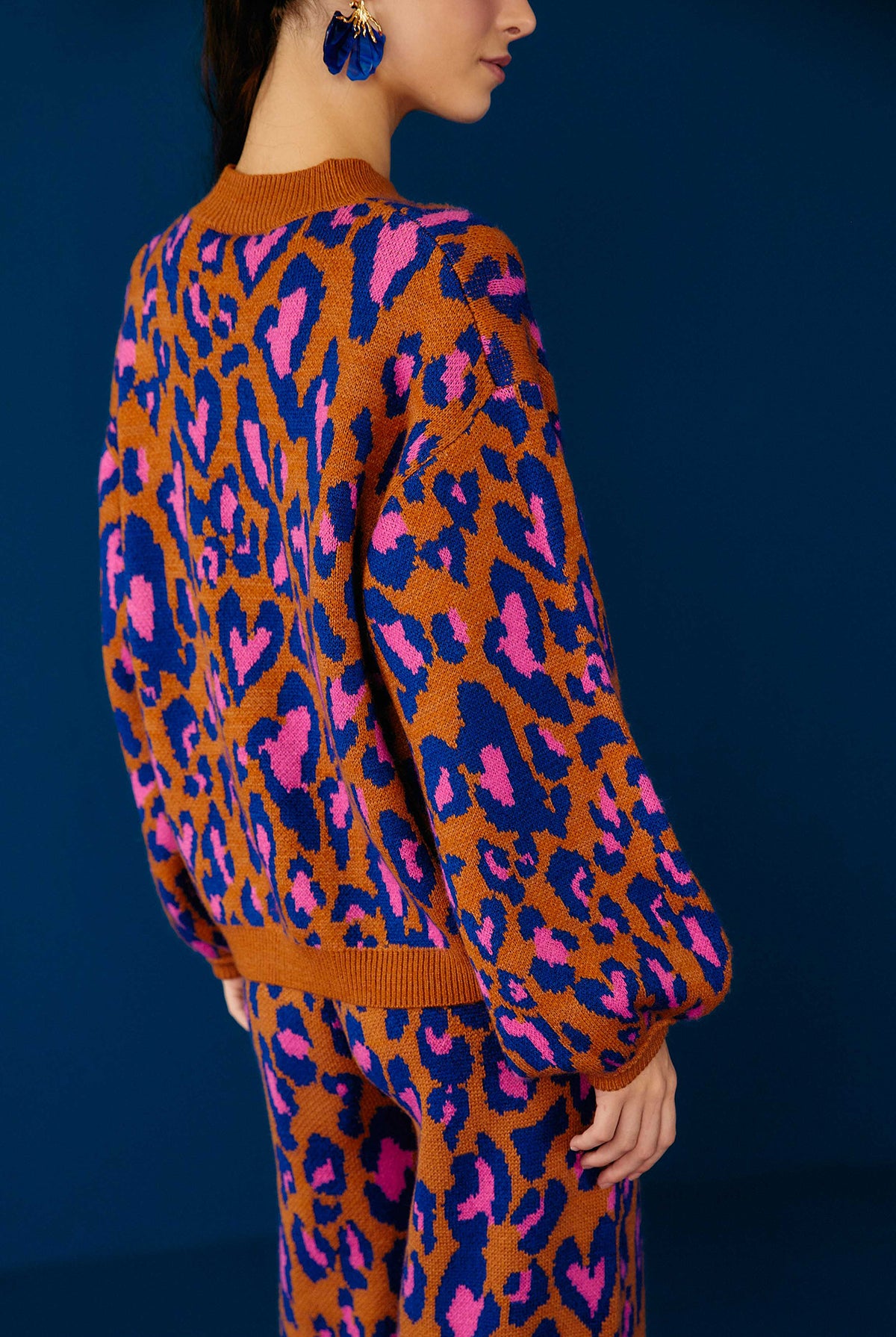 Farm Rio Leopard Pop Caramel Sweater - Multi | Garmentory