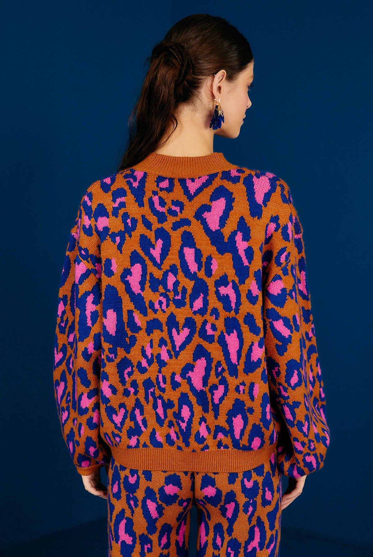 Farm Rio Leopard Pop Caramel Sweater - Multi | Garmentory