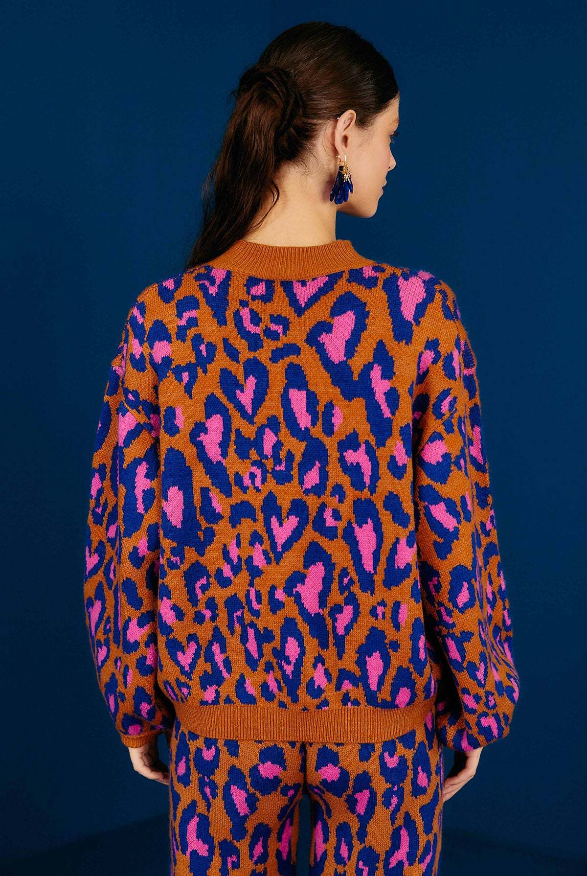 Farm Rio Leopard Pop Caramel Sweater - Multi | Garmentory