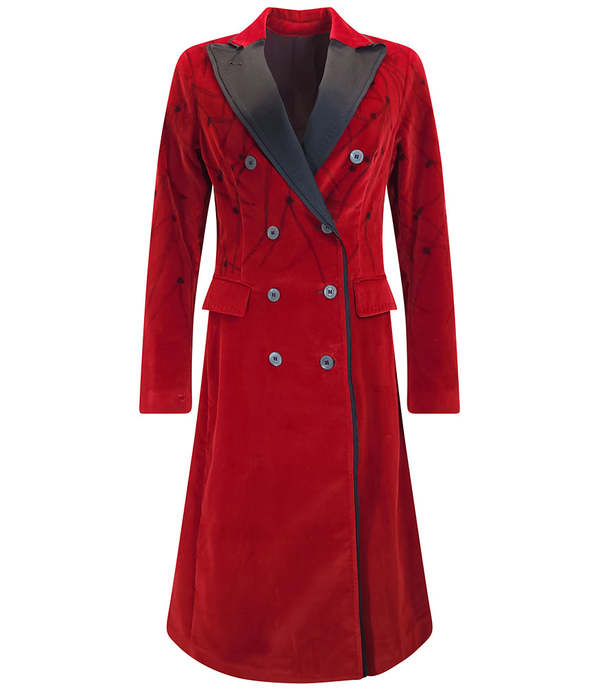 Ibrigu VELVET RAMAGE LONG COAT - RED | Garmentory