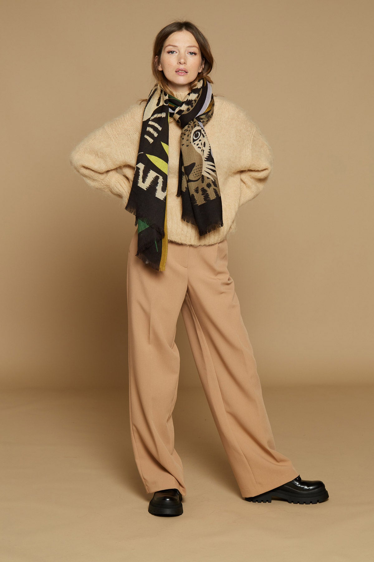 Inoui Editions Folk Scarf - Black | Garmentory