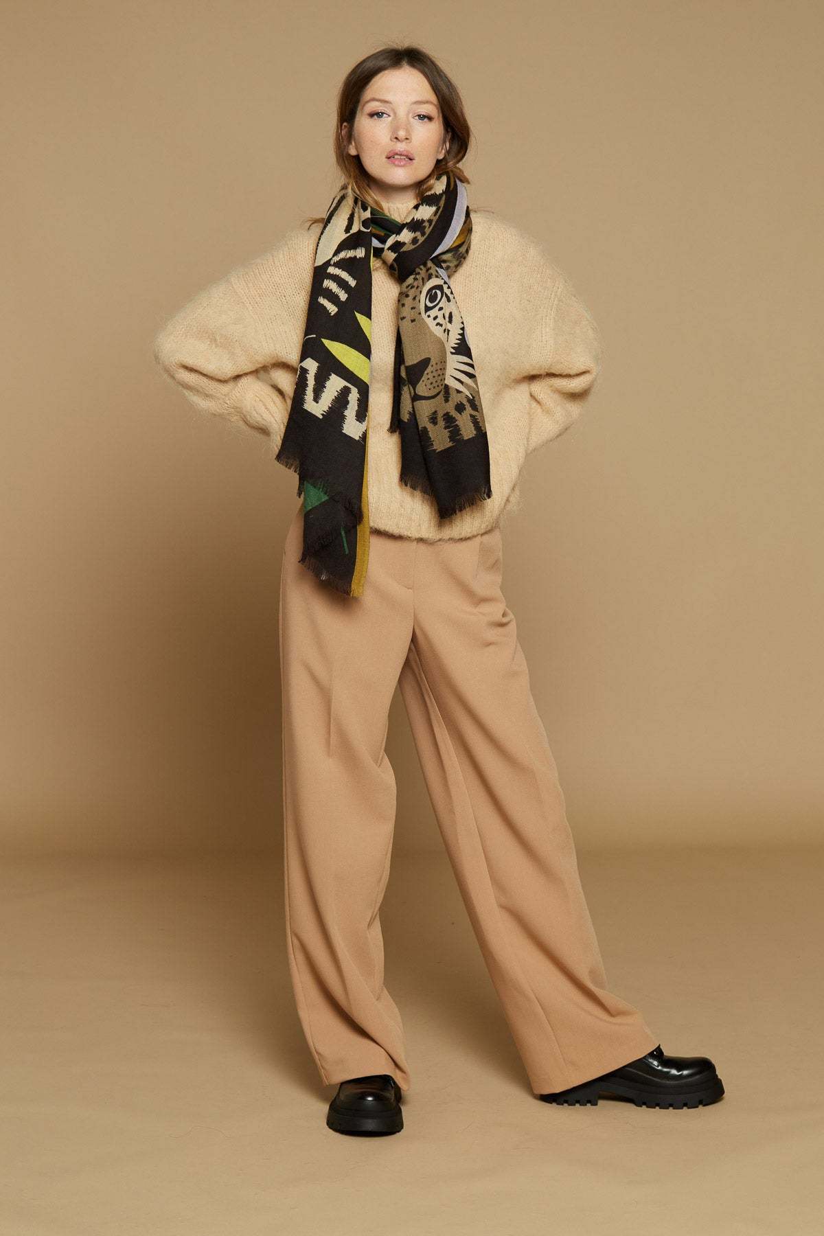 Inoui Editions Folk Scarf - Black | Garmentory