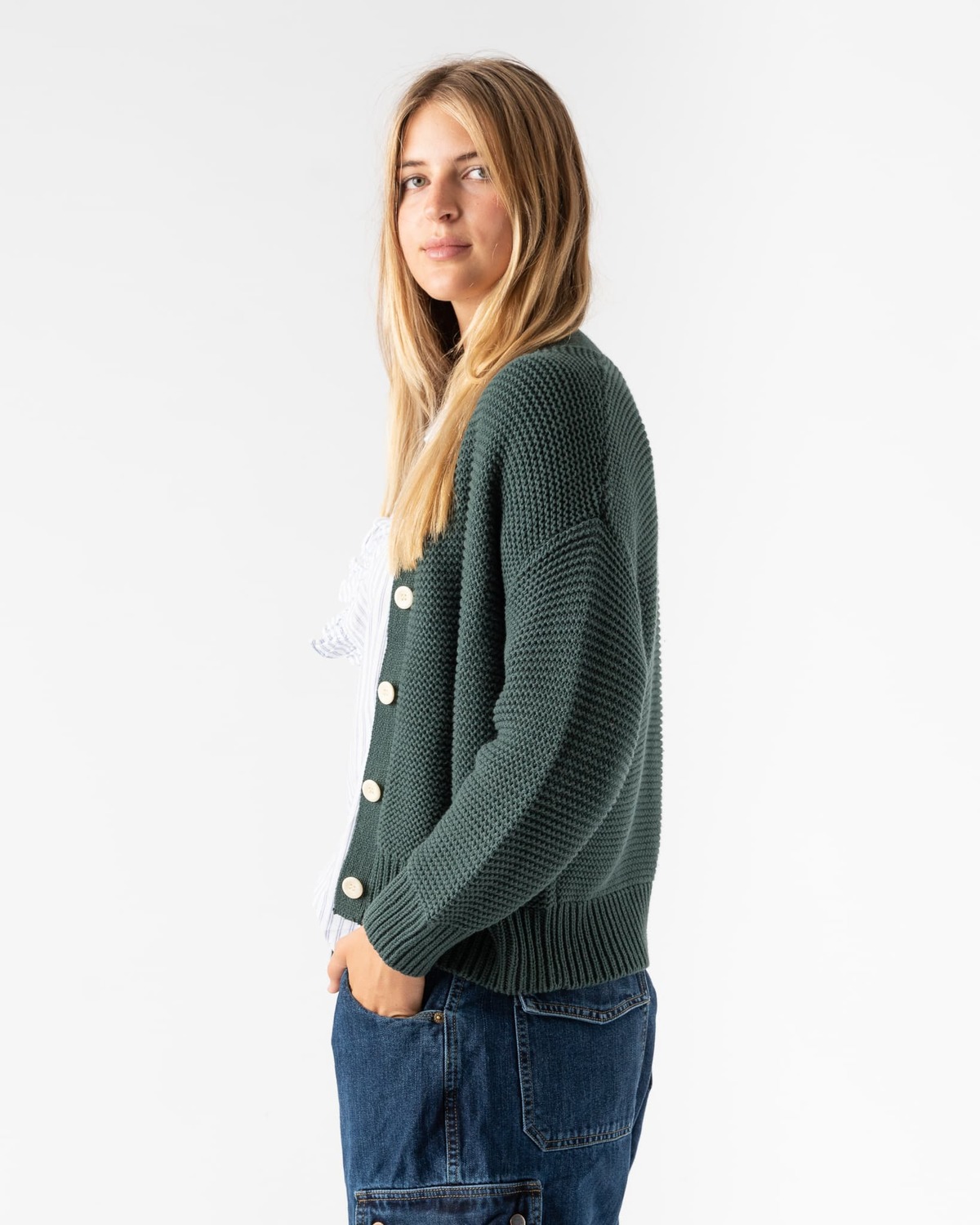 Alex Mill Nico Chunky Cardigan - Dark Spruce | Garmentory