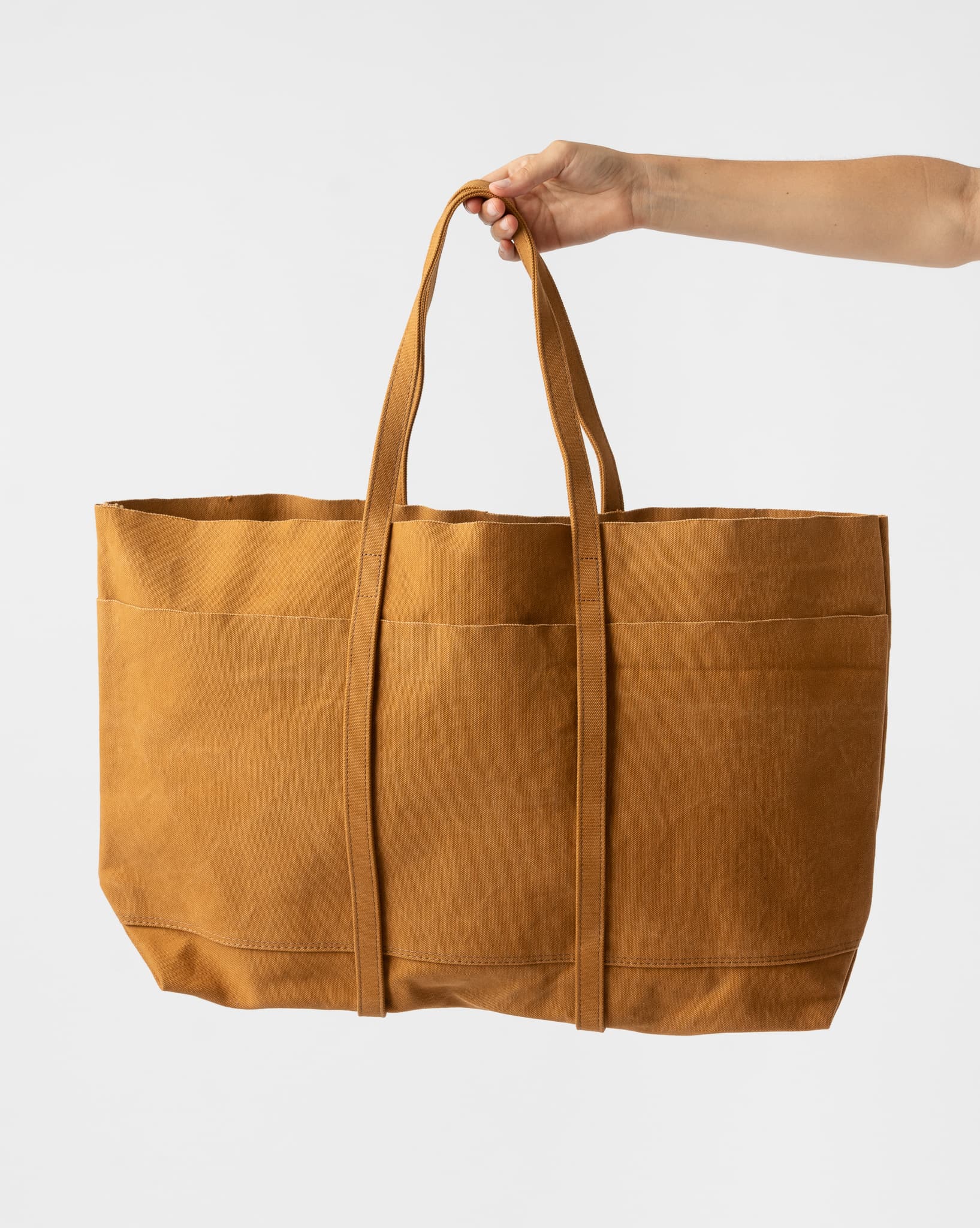 Amiacalva Washed Canvas 6 Pocket Large Tote - Mustard | Garmentory