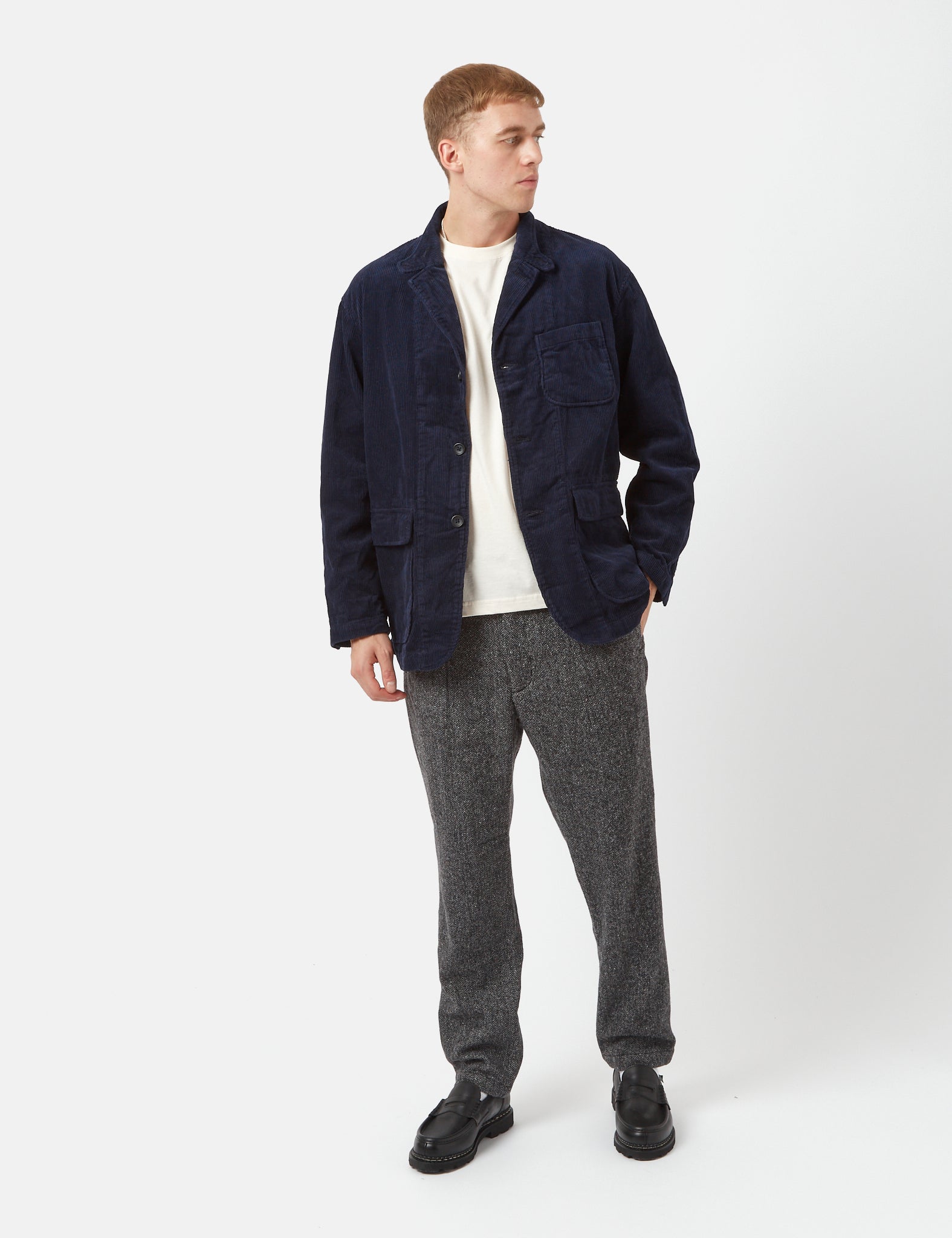 Engineered Garments Loiter Jacket (8W Corduroy) - Dark Navy Blue ...