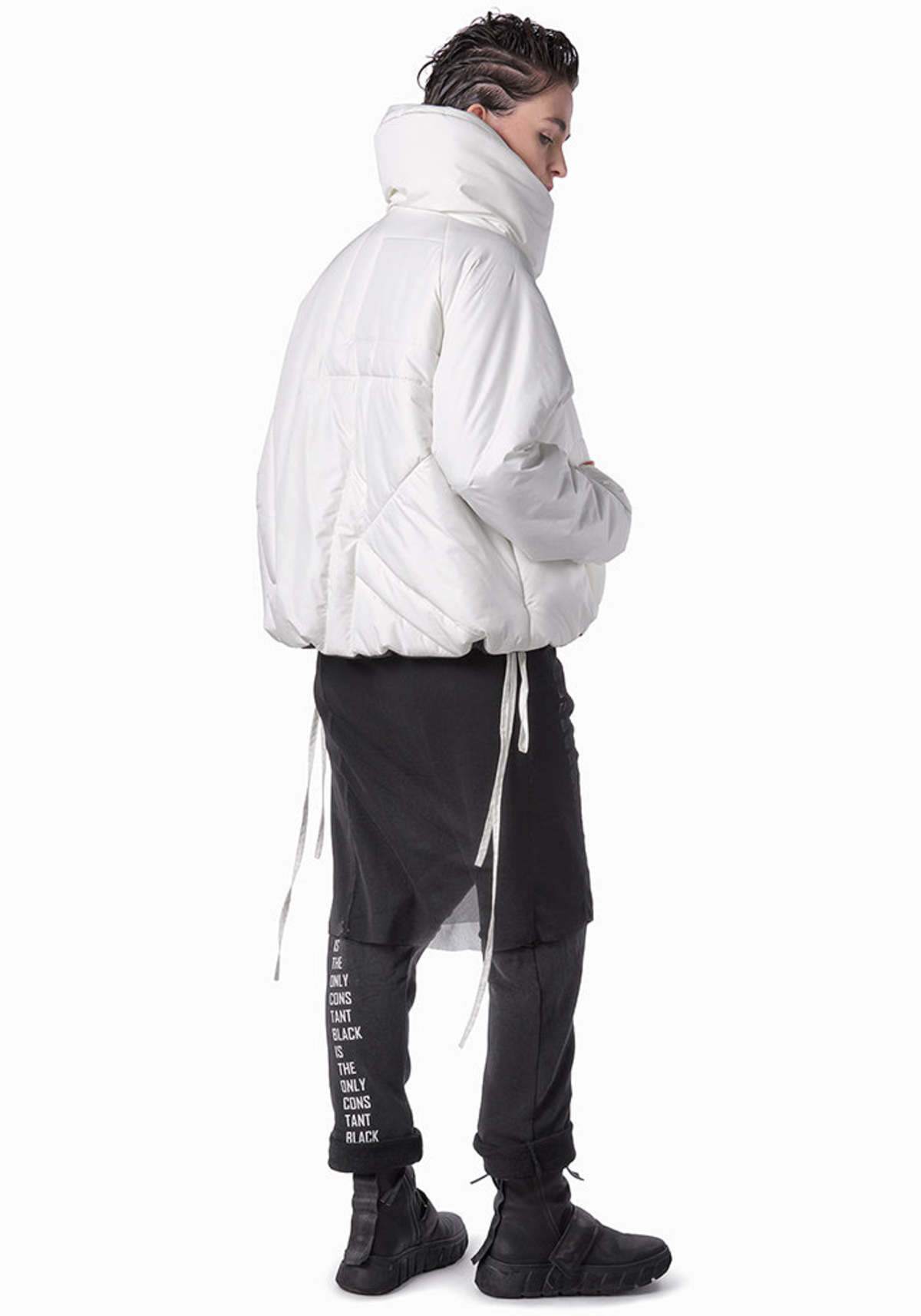 Studio B3 Hisca Cropped High Neck Puffer Jacket - Black | Garmentory