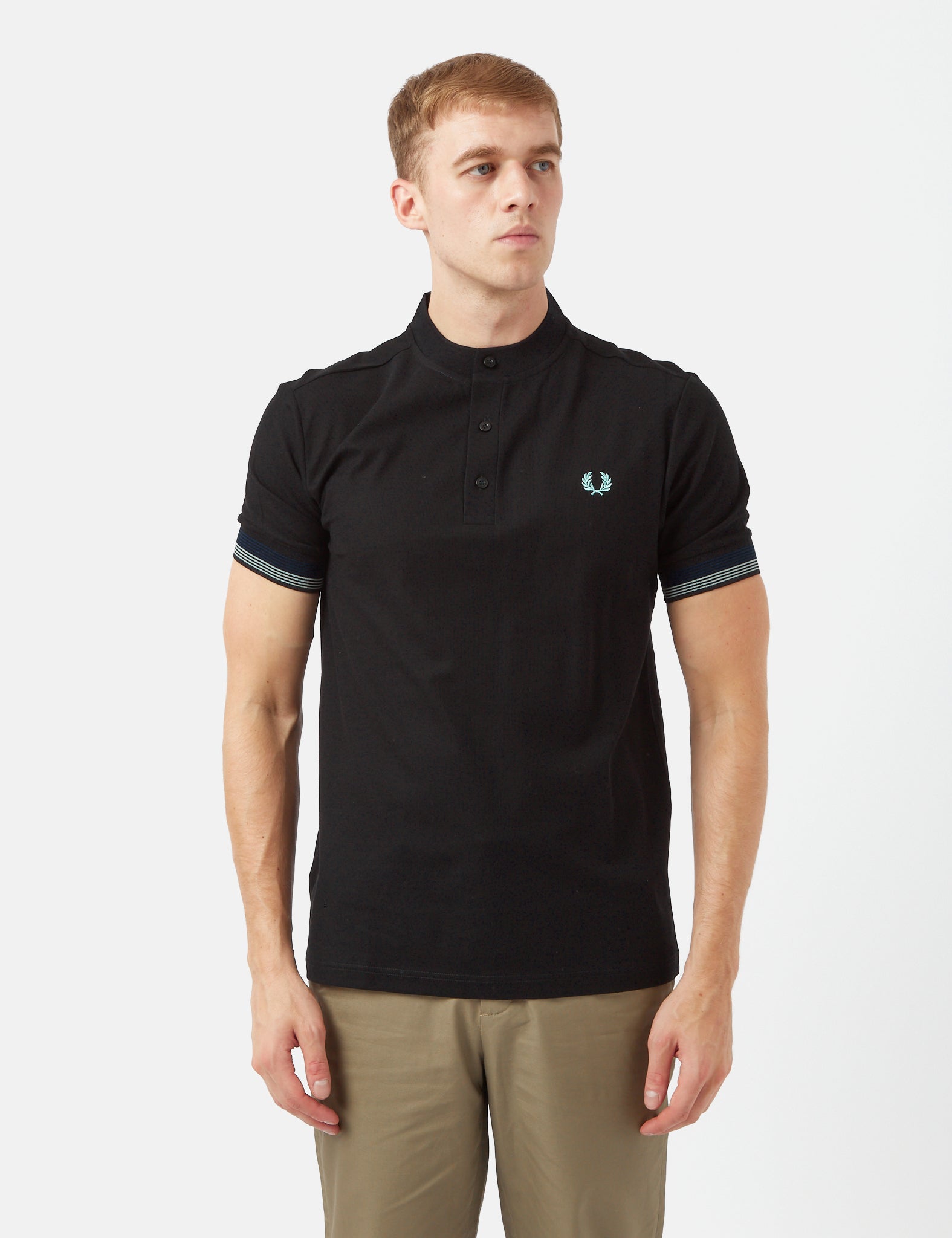 Fred Perry Henley Polo Shirt - Black | Garmentory