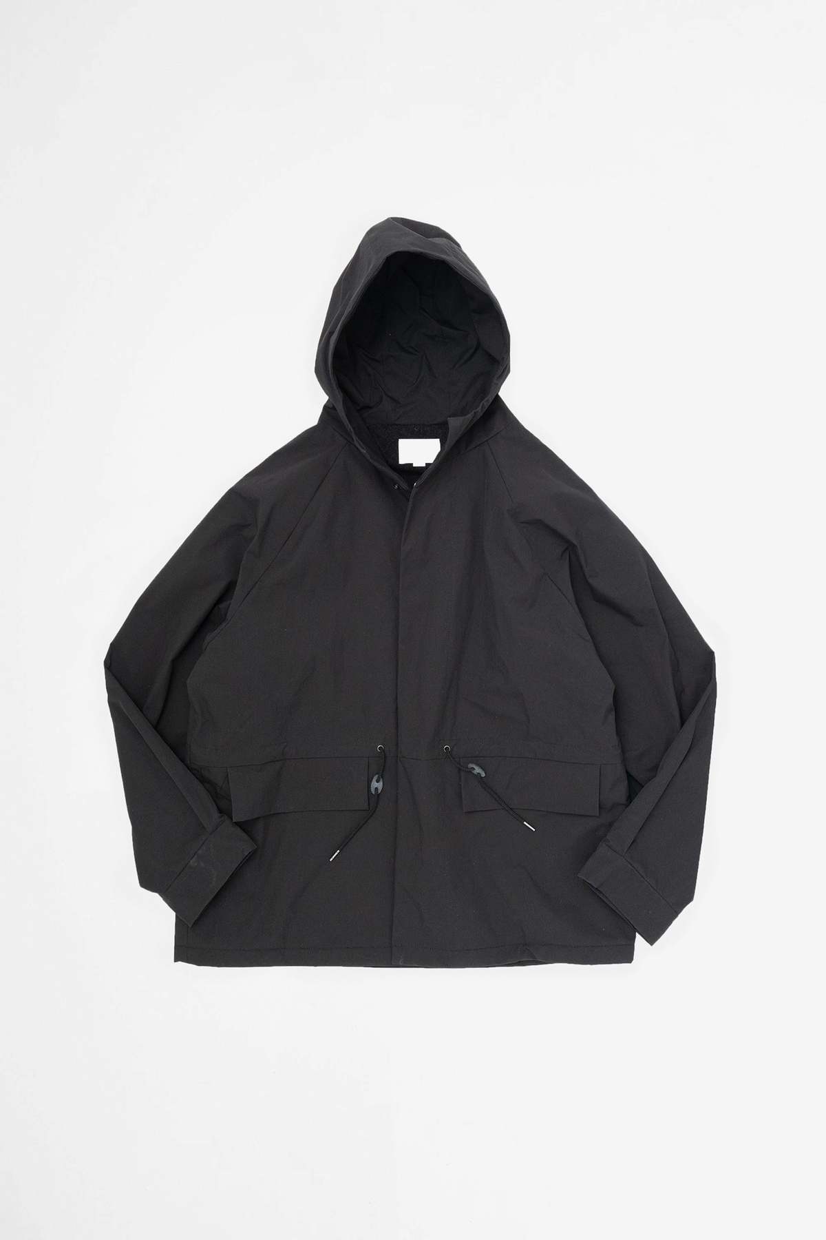 Still By Hand Hooded Half Coat - Black | Garmentory
