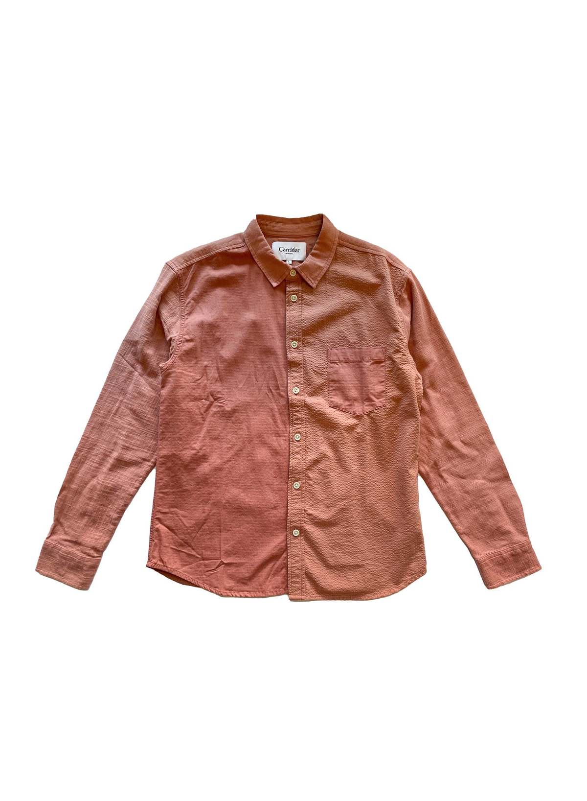 Corridor Paneled Long Sleeve Shirt - Dusty Rose | Garmentory