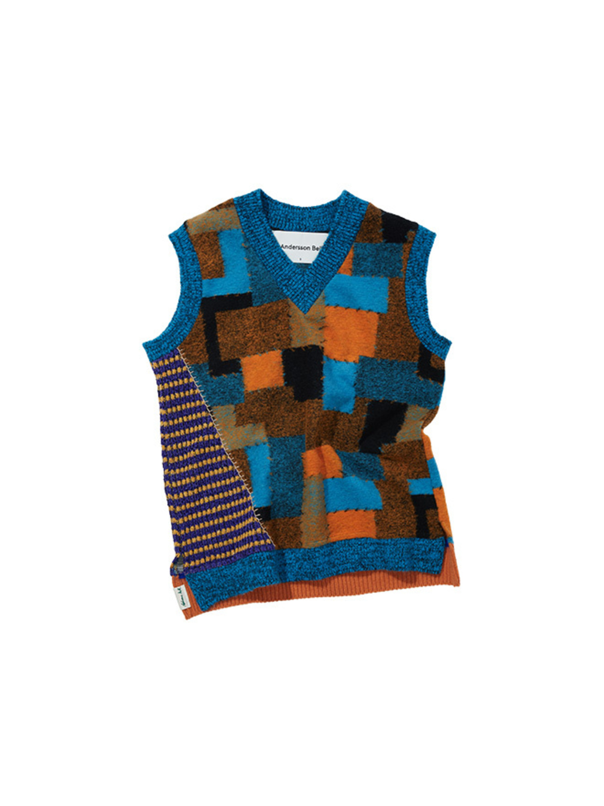 ANDERSSON BELL Oversized Patchwork Sweater Vest - Blue | Garmentory