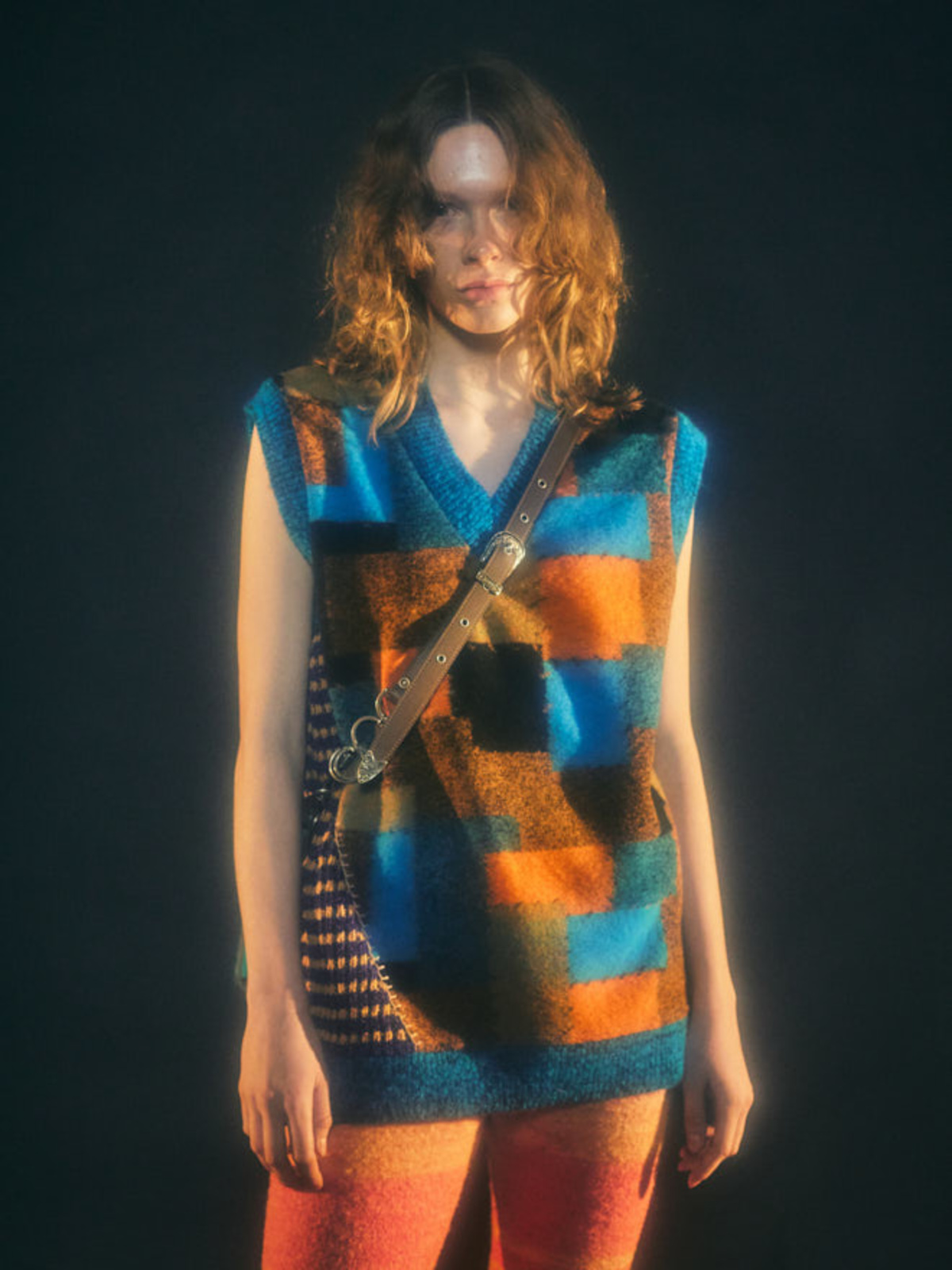 ANDERSSON BELL Oversized Patchwork Sweater Vest - Blue | Garmentory