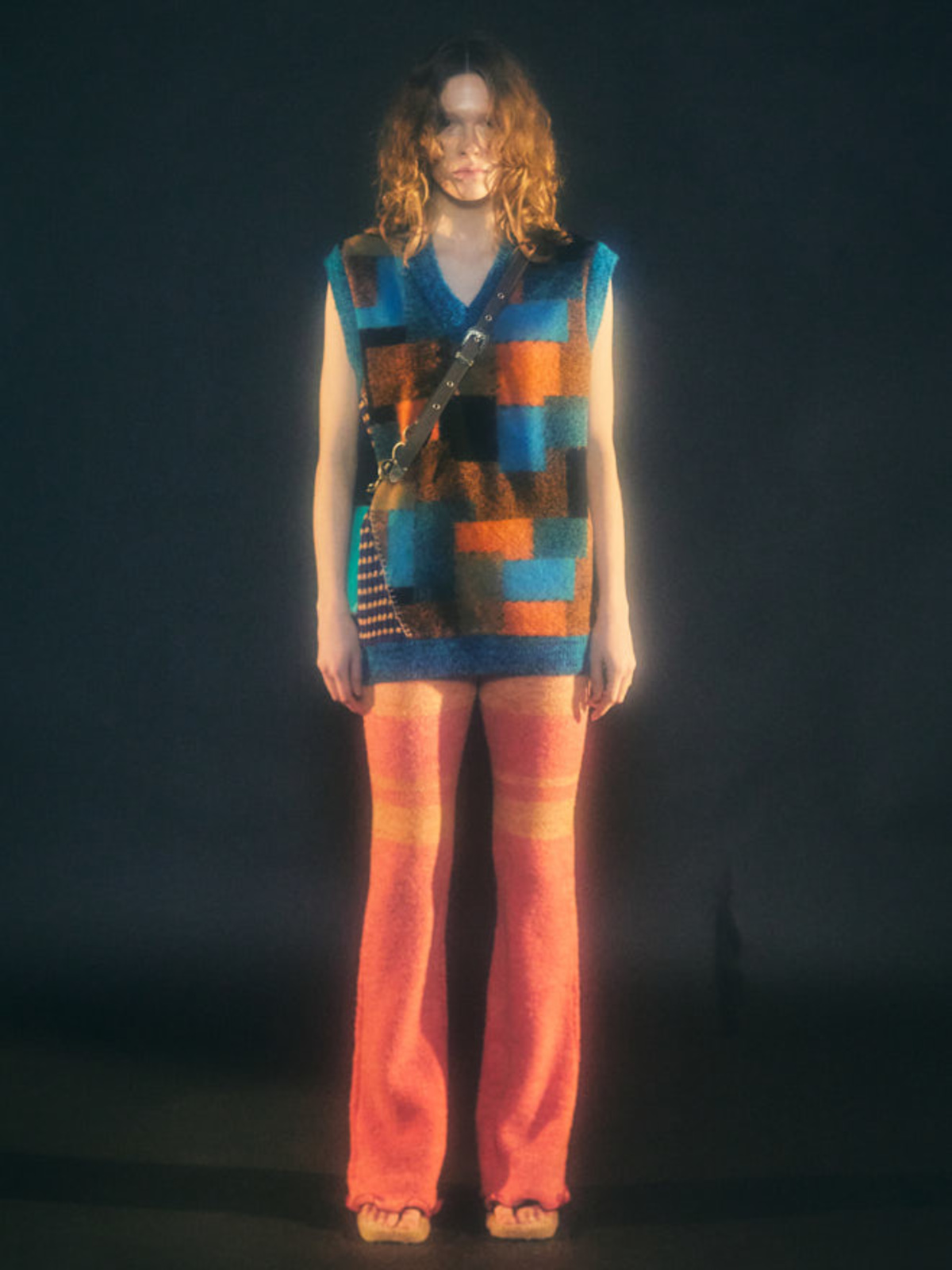 ANDERSSON BELL Oversized Patchwork Sweater Vest - Blue | Garmentory