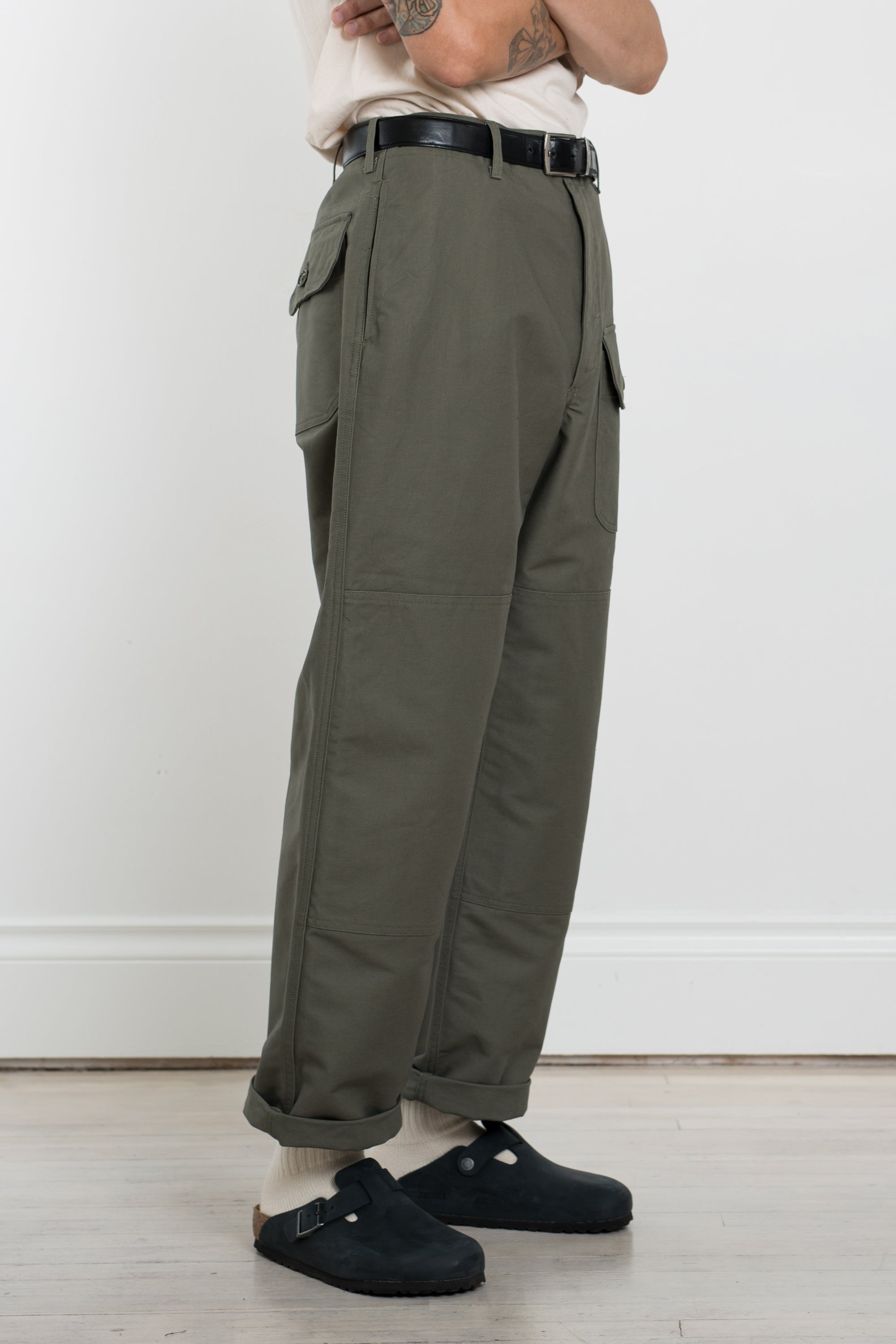 Engineered Garments Deck Cotton Double Cloth Pant - Olive | Garmentory
