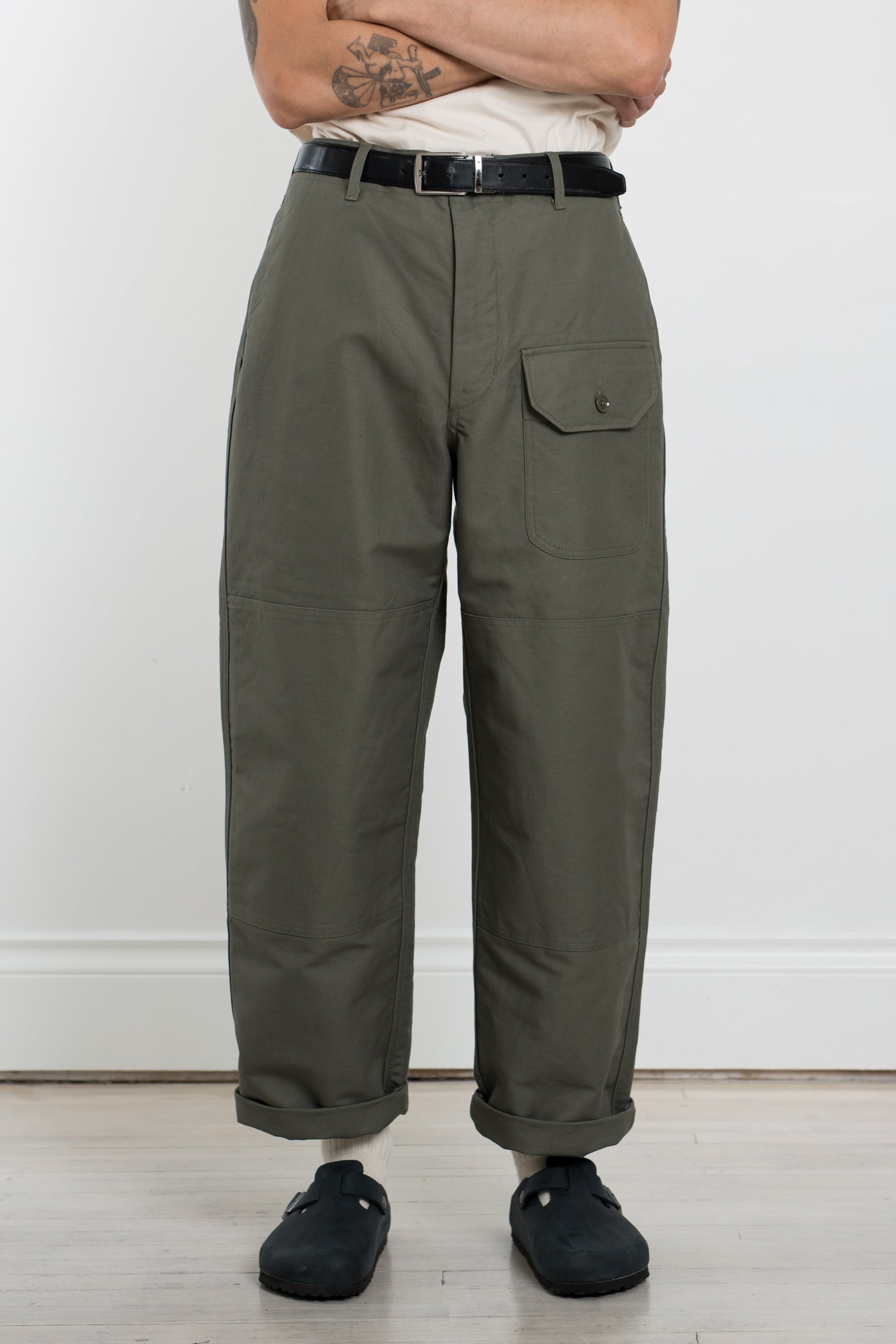 Engineered Garments Deck Cotton Double Cloth Pant - Olive | Garmentory