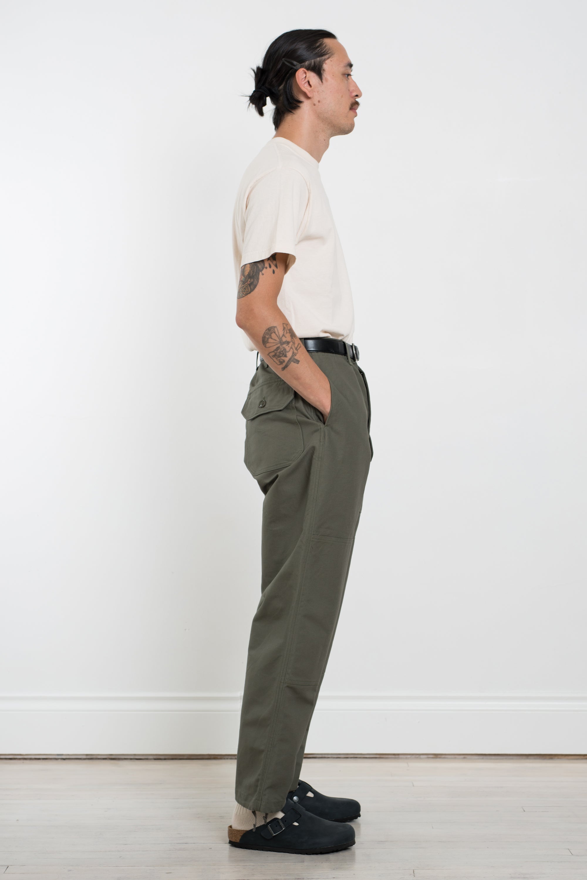 Engineered Garments Deck Cotton Double Cloth Pant - Olive | Garmentory