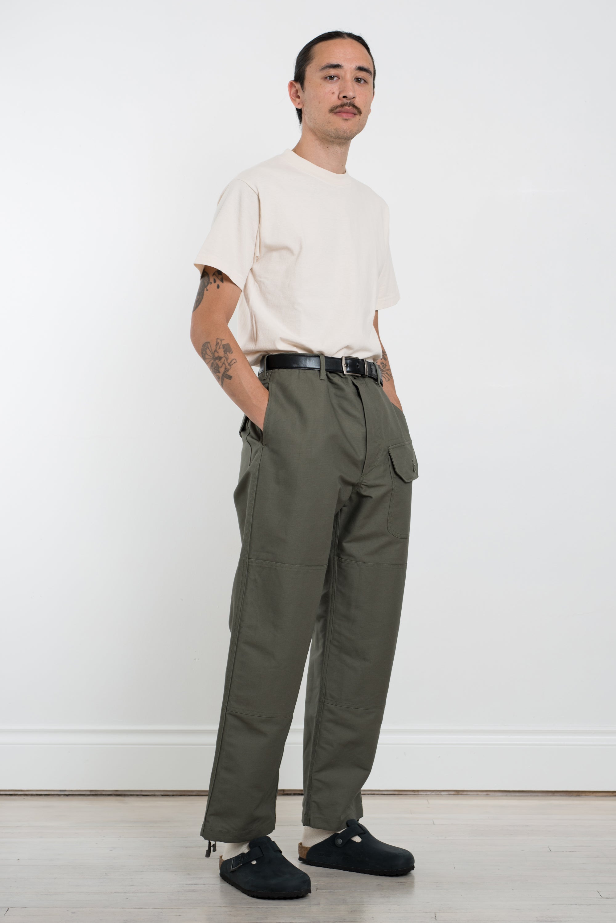 Engineered Garments Deck Cotton Double Cloth Pant - Olive | Garmentory
