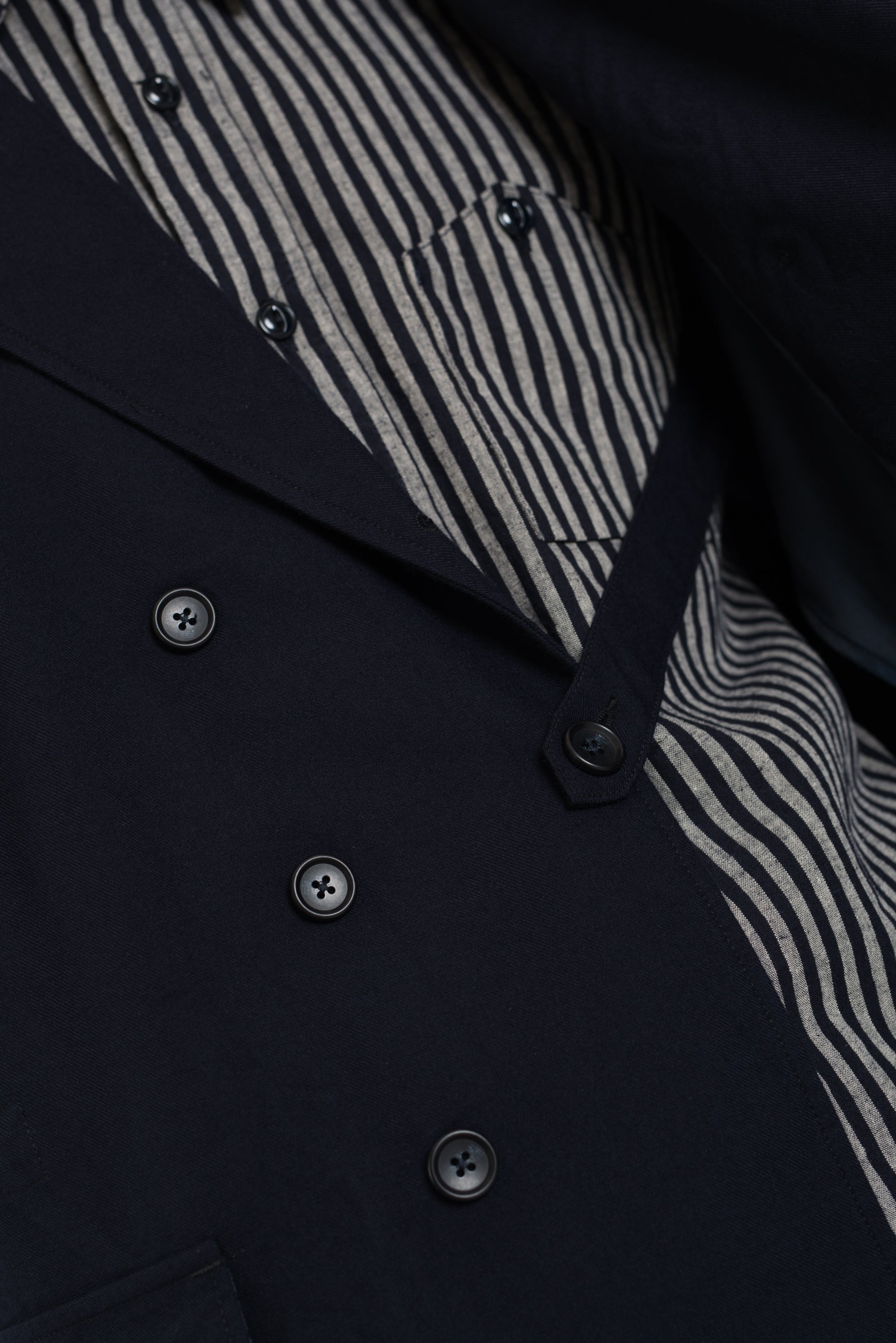 Engineered Garments Reefer Wool Uniform Serge Jacket - Dark Navy ...
