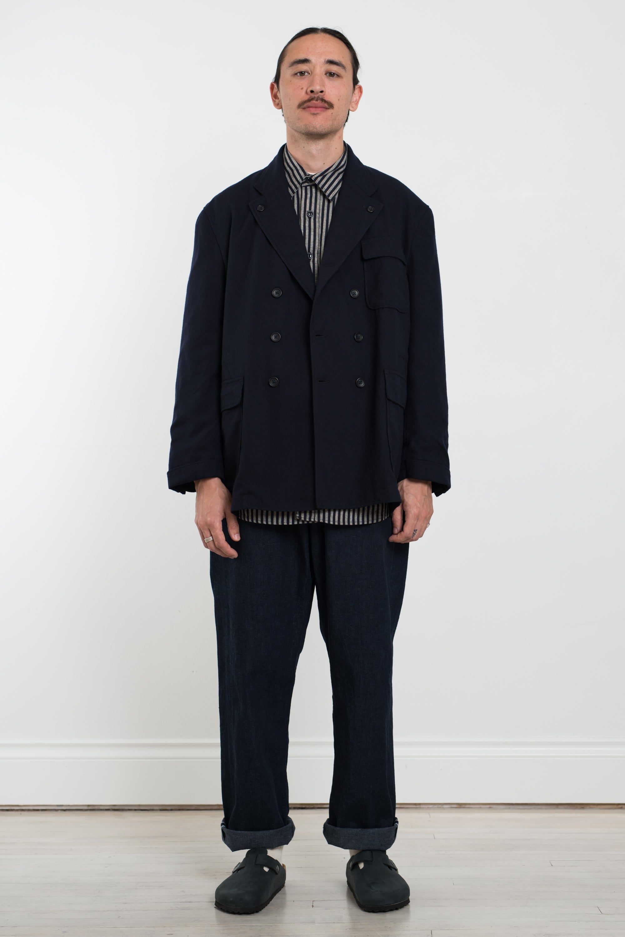 Engineered Garments Reefer Wool Uniform Serge Jacket - Dark Navy ...