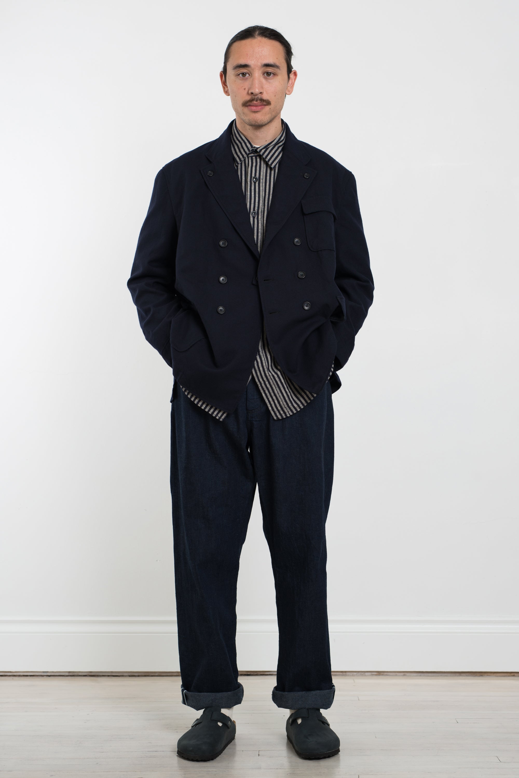 Engineered Garments Reefer Wool Uniform Serge Jacket - Dark Navy ...