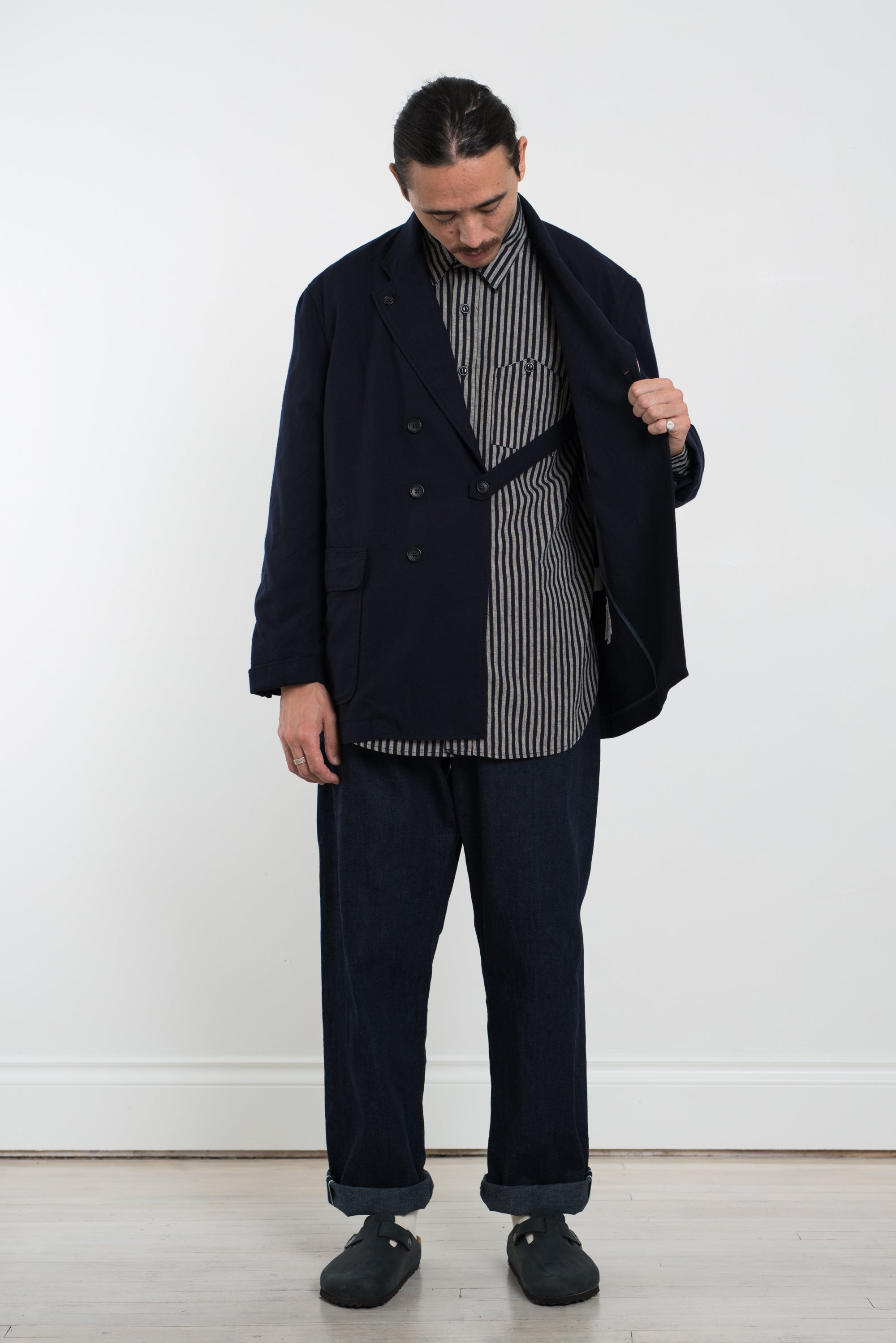 Engineered Garments Reefer Wool Uniform Serge Jacket - Dark Navy ...
