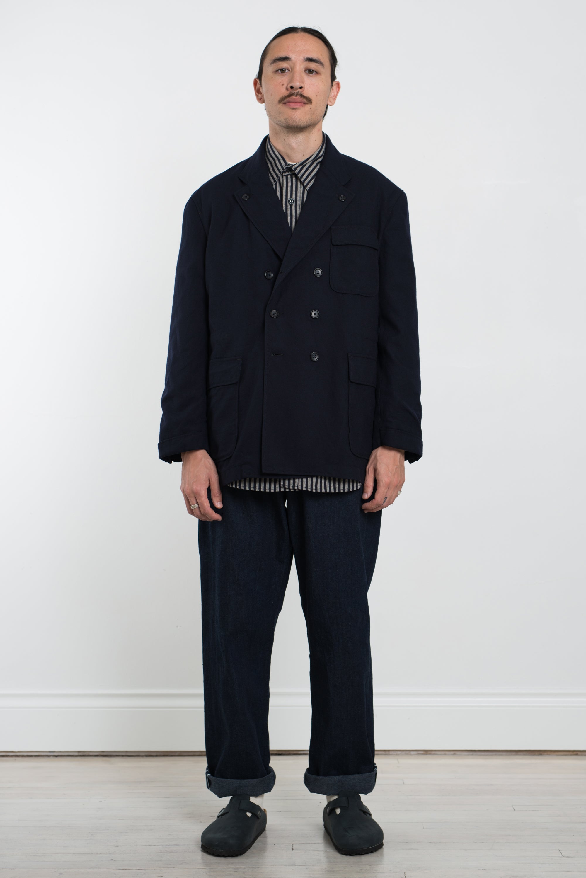 Engineered Garments Reefer Wool Uniform Serge Jacket - Dark Navy ...