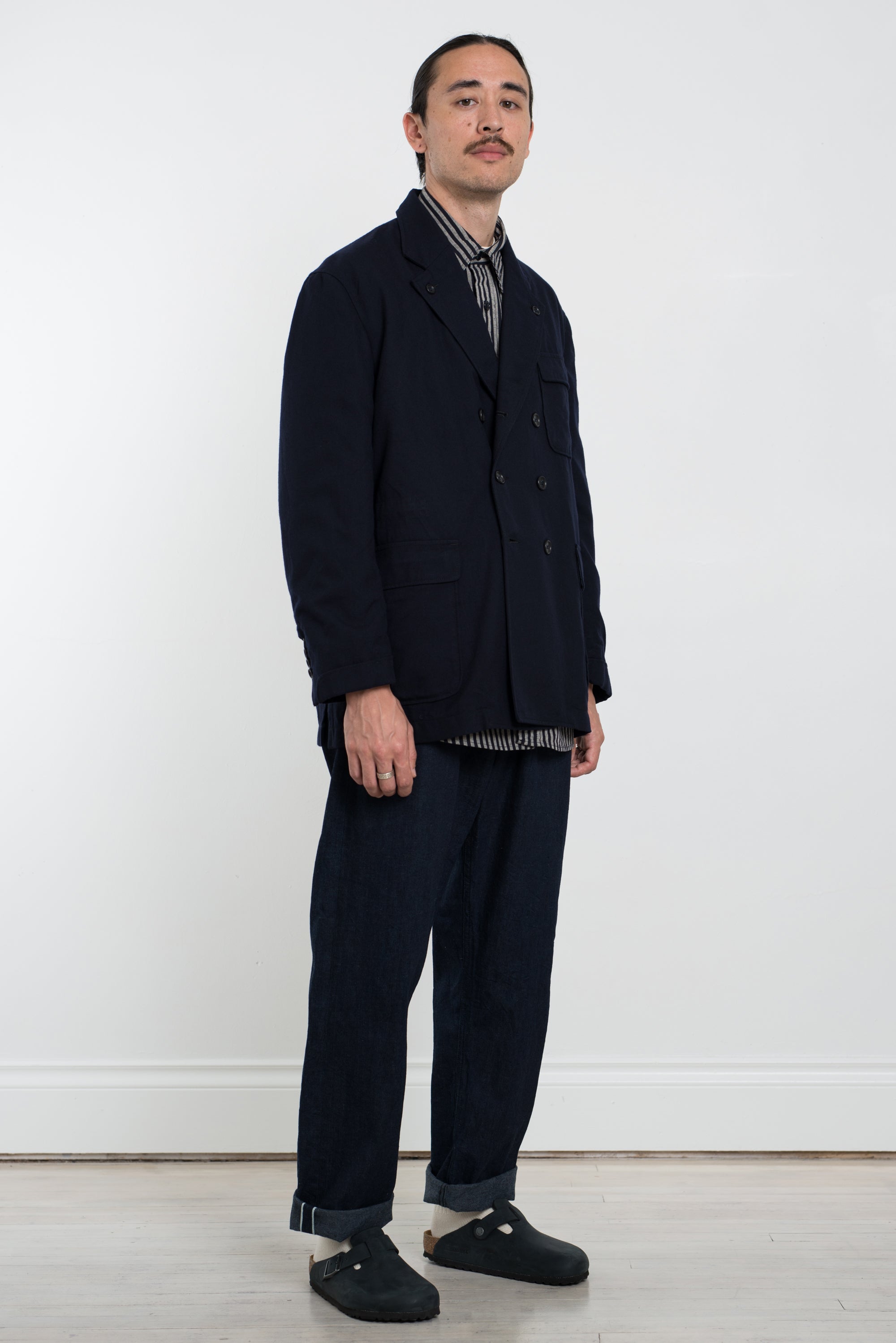 Engineered Garments Reefer Wool Uniform Serge Jacket - Dark Navy ...