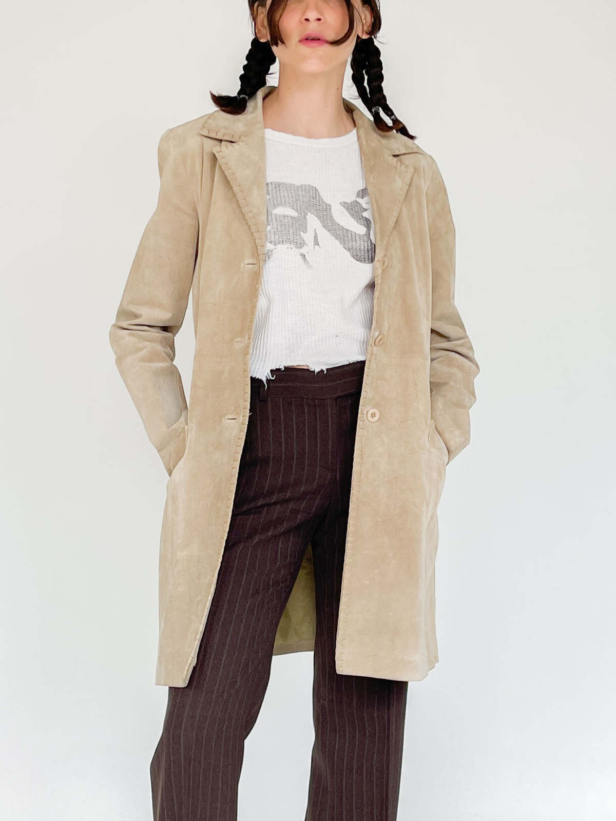 Suede Leather Jacket - Fawn | Garmentory