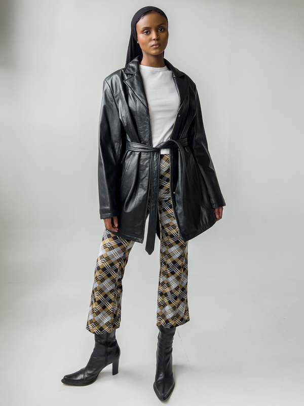 Leather Wrap Jacket - Black | Garmentory