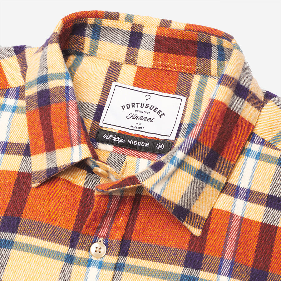 Portuguese Flannel Fall Pallette Plaid Flannel Shirt - Orange/Cream ...