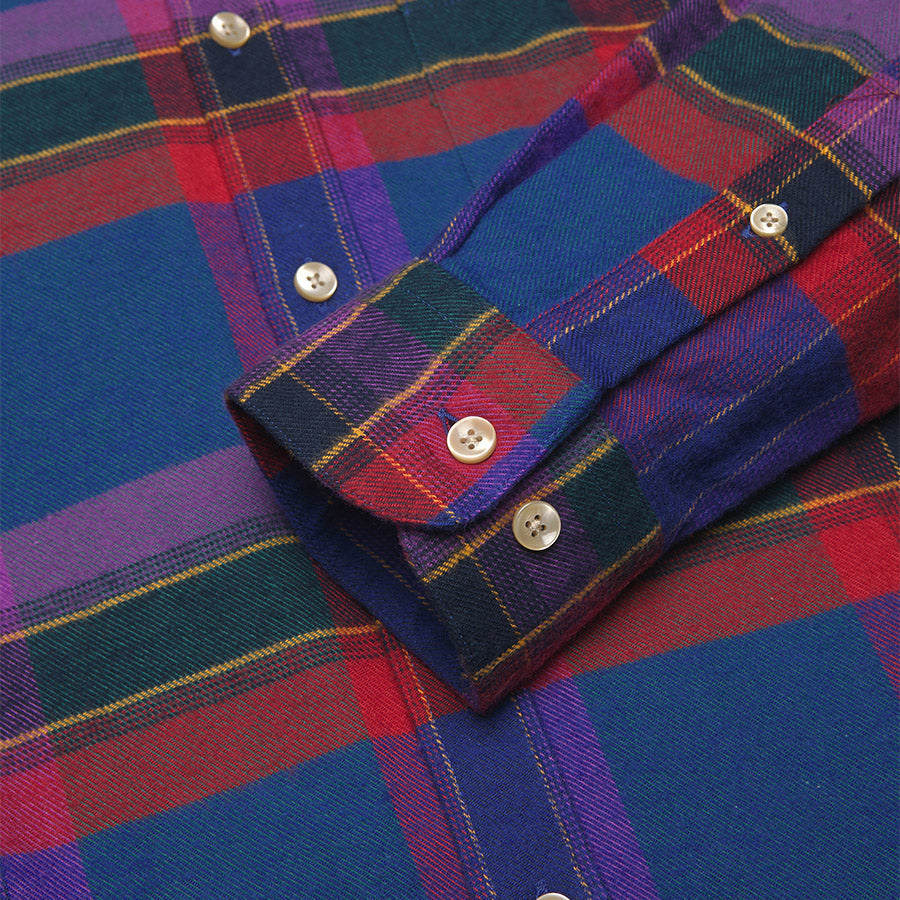 Portuguese Flannel Offer Plaid Flannel Shirt - Purple | Garmentory