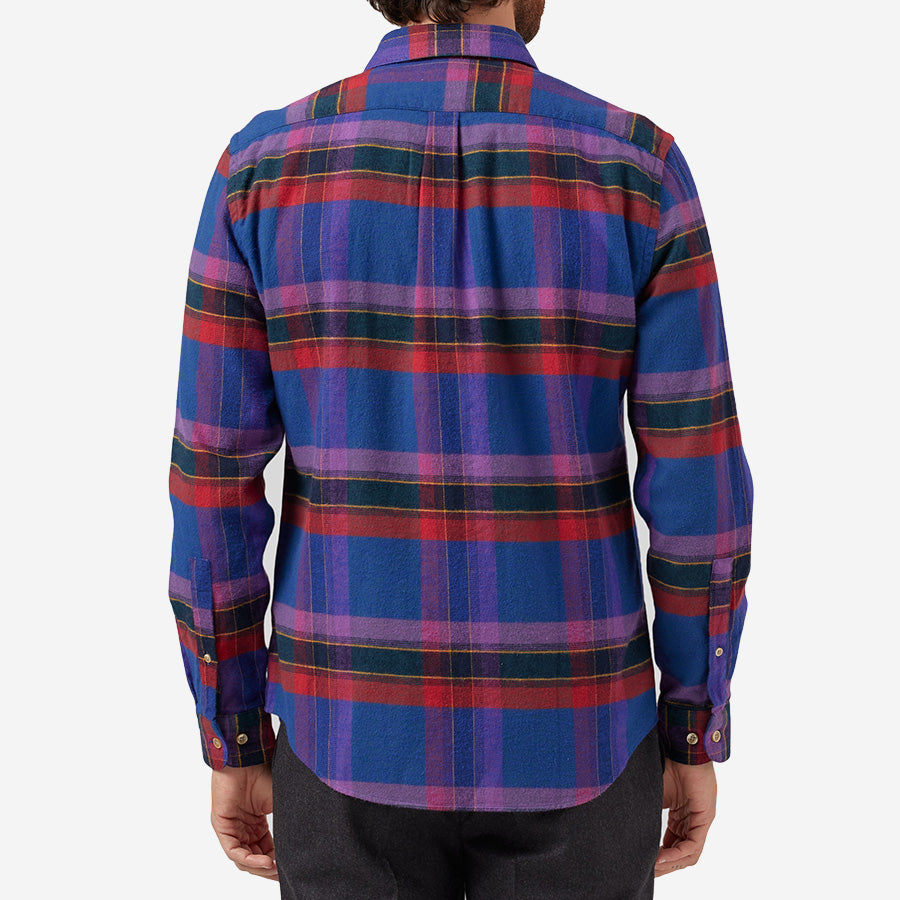 Portuguese Flannel Offer Plaid Flannel Shirt - Purple | Garmentory