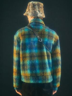 ANDERSSON BELL Artois Harry Check Shaggy Wool Jacket - Pale Jade ...
