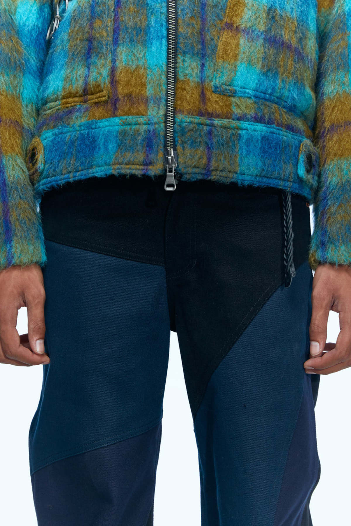 ANDERSSON BELL Artois Harry Check Shaggy Wool Jacket - Pale Jade ...