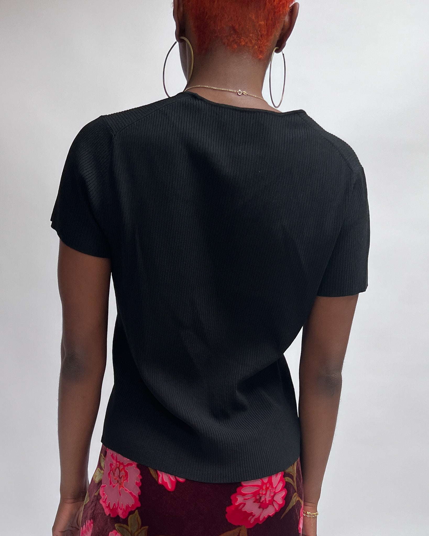 Ribbed Buckle Top - Black | Garmentory