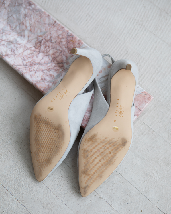 Vintage Suede Slingbacks - Gray | Garmentory