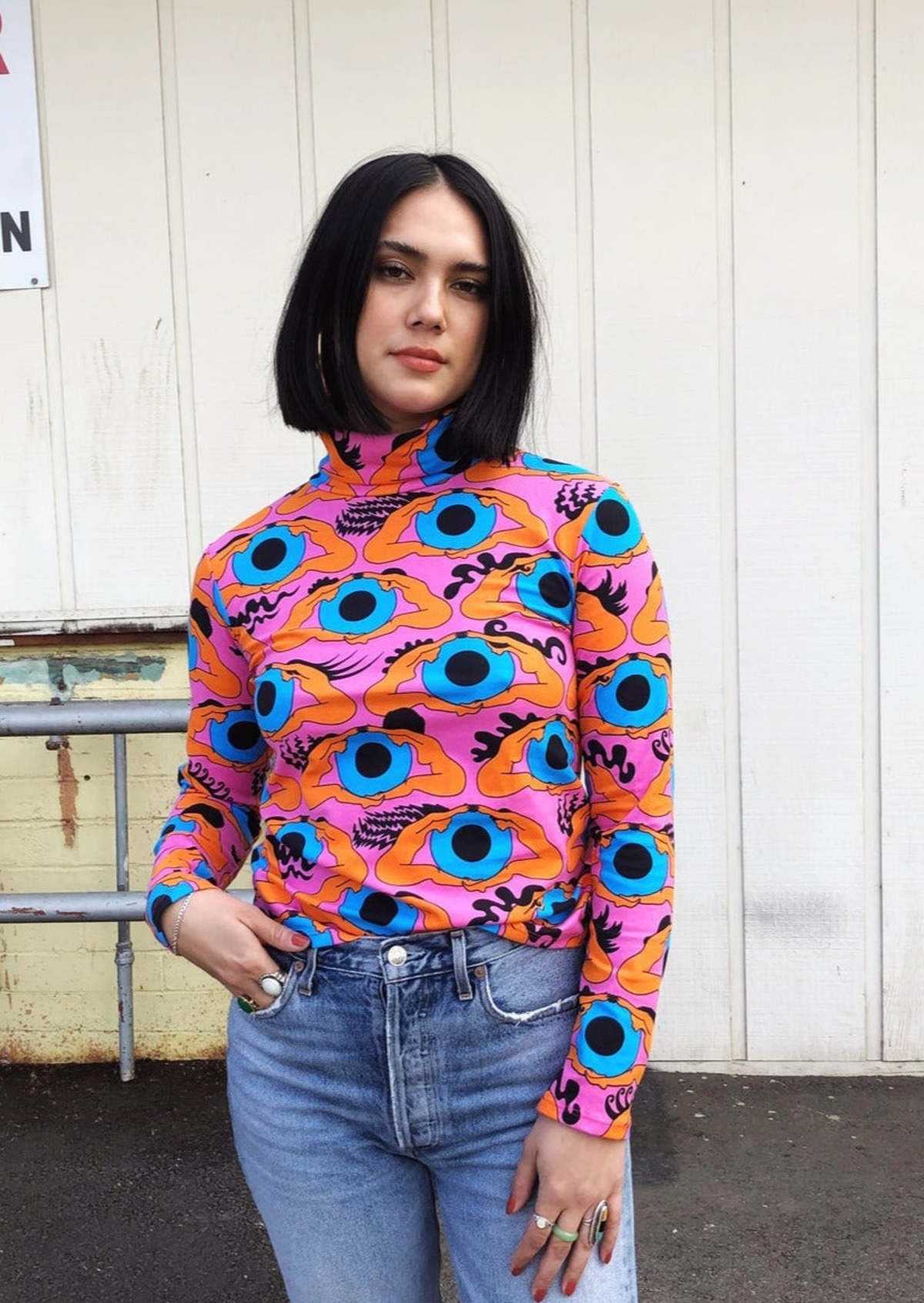 Nooworks Turtleneck - Psychedelic Eyes | Garmentory