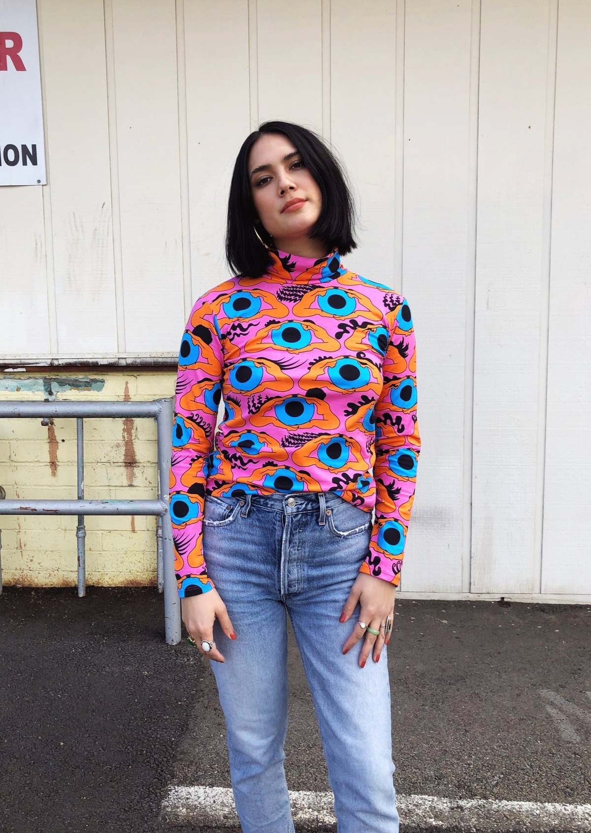 Nooworks Turtleneck - Psychedelic Eyes | Garmentory