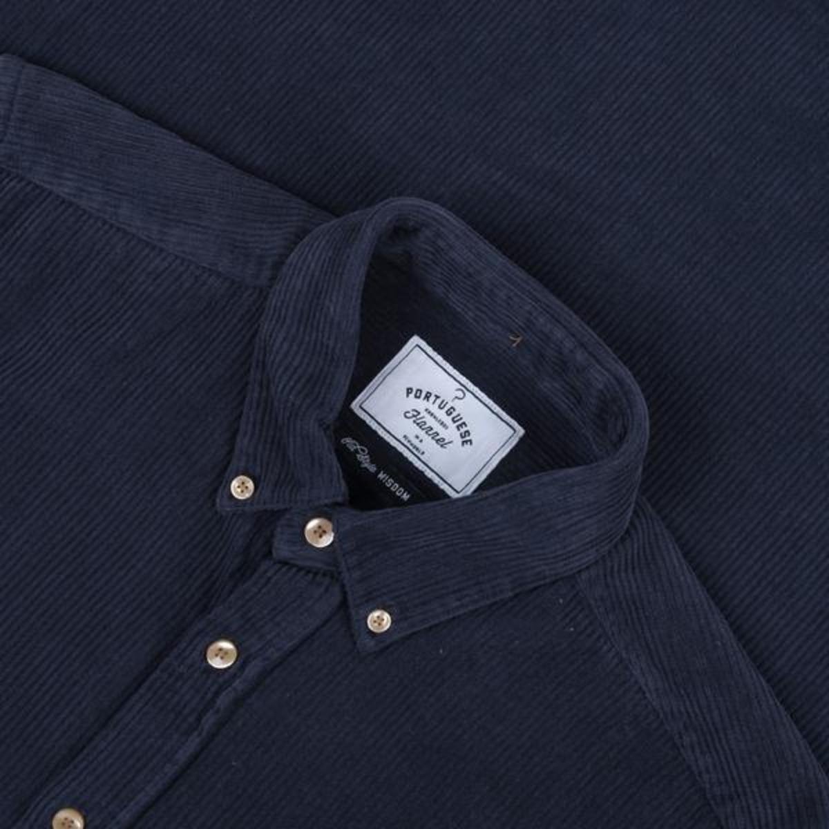 Portuguese Flannel Lobo Corduroy Shirt - Navy | Garmentory