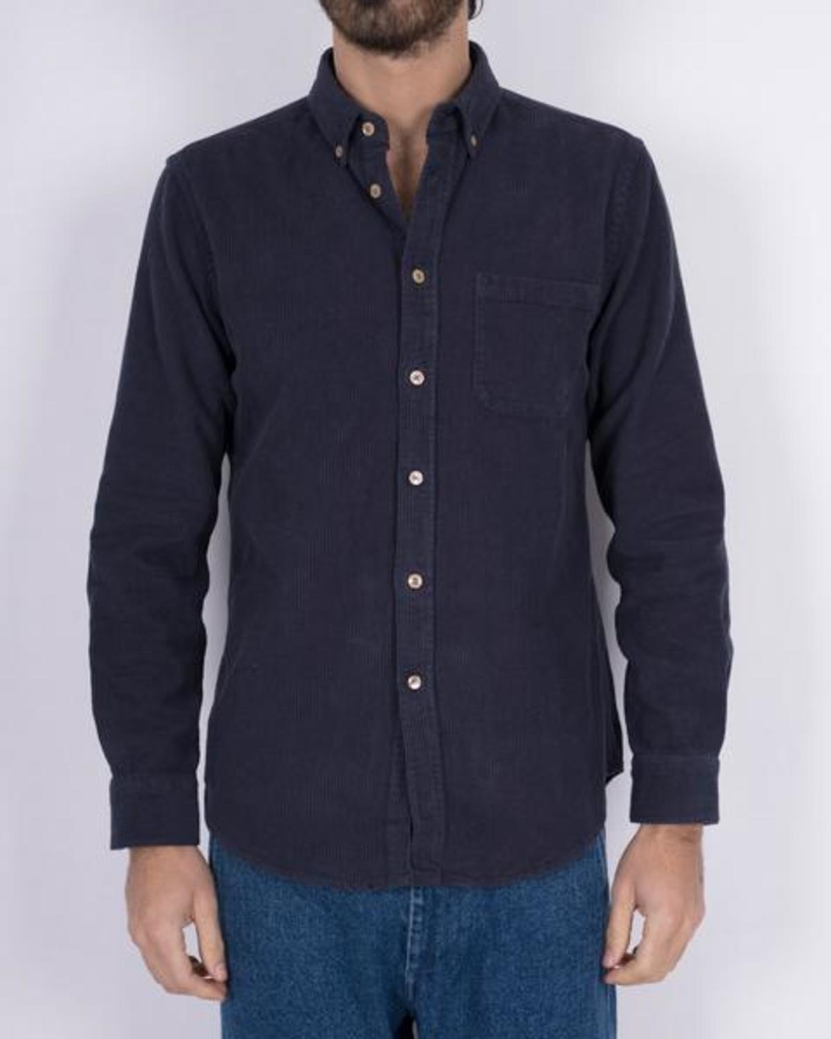 Portuguese Flannel Lobo Corduroy Shirt - Navy | Garmentory