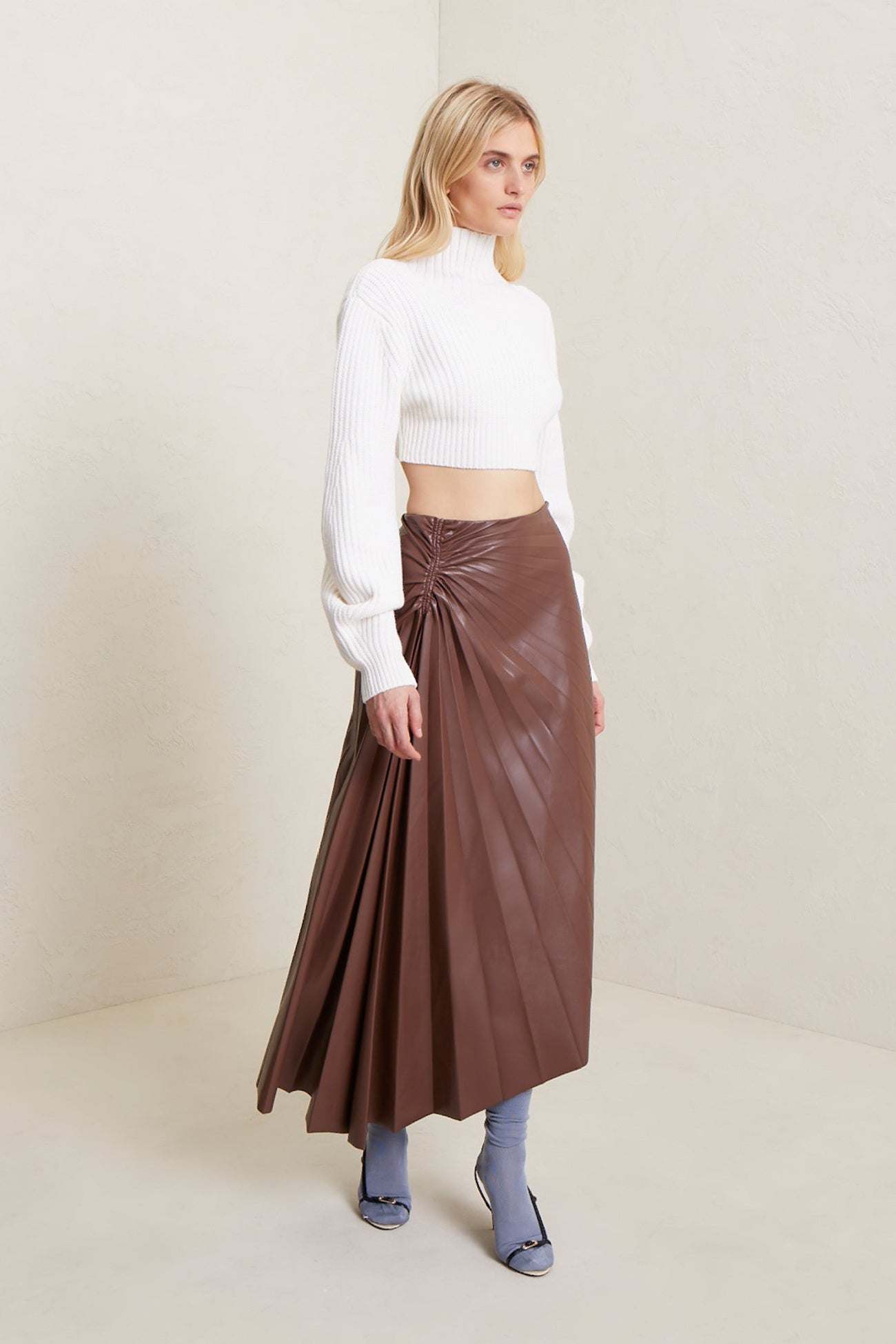 ALC Tracy Vegan Leather Skirt - Caffe | Garmentory