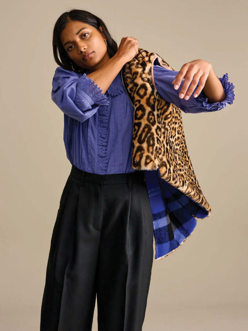 Bellerose Less Gilet - Blue Check | Garmentory